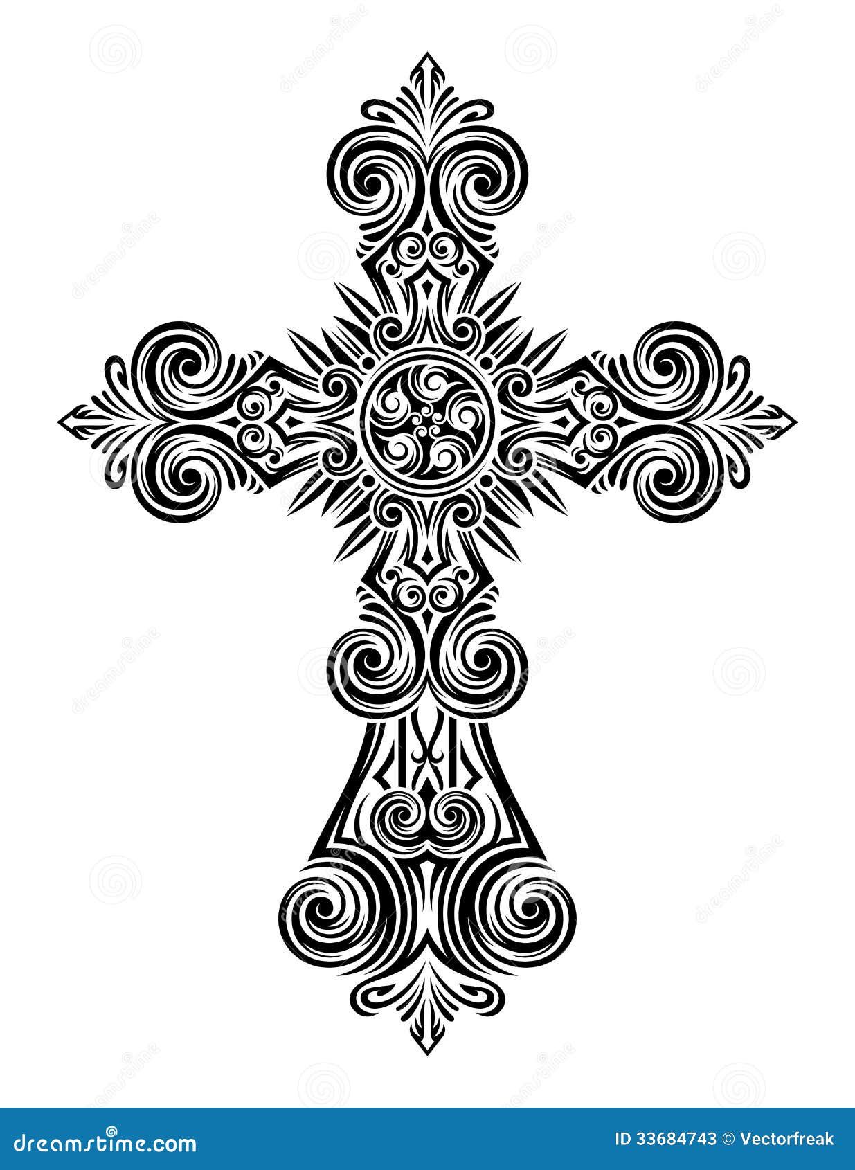 Vintage Cross Gold Lines Vector Pattern Or Background | CartoonDealer ...