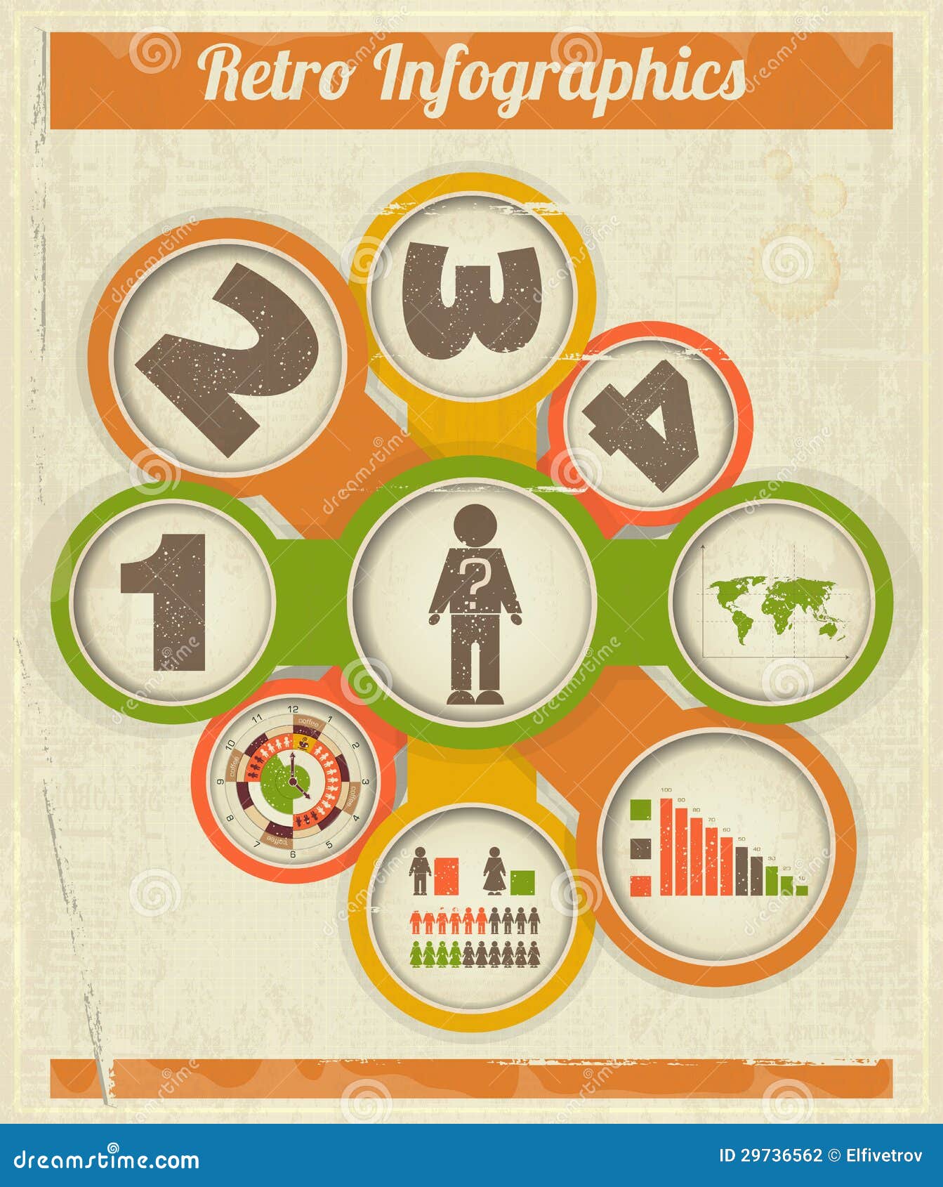 Vintage Retro Infographics Design Stock Vector - Illustration of ...