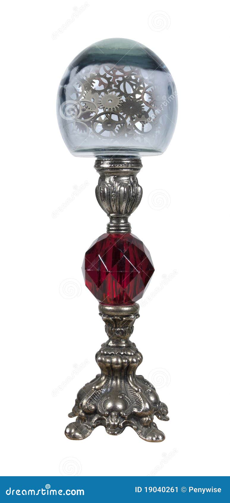 Vintage Crystal Globe of Working Gears Stock Image - Image of process ...