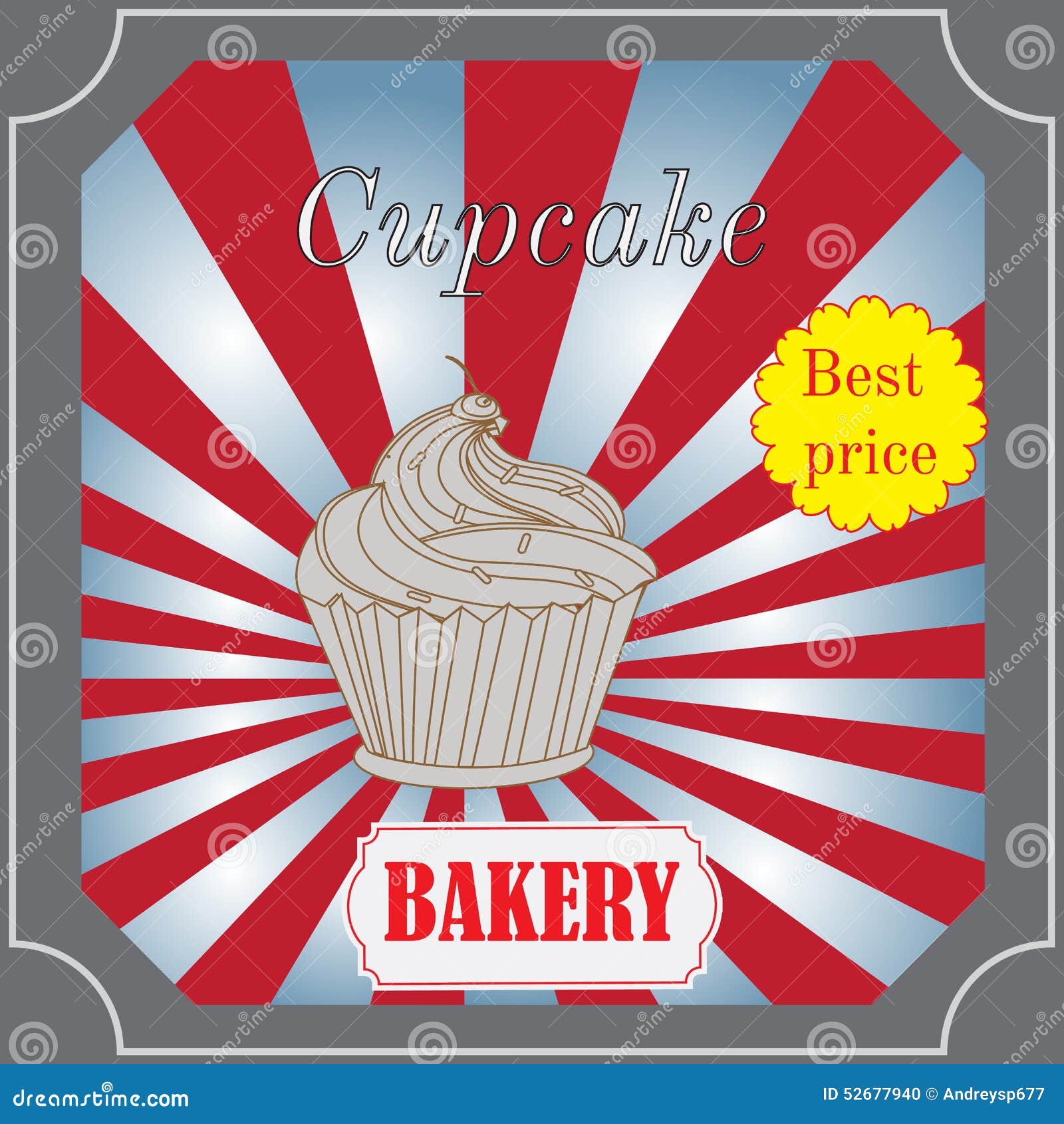 Vintage Cupcake Poster Design Stock Vector - Illustration of retro ...