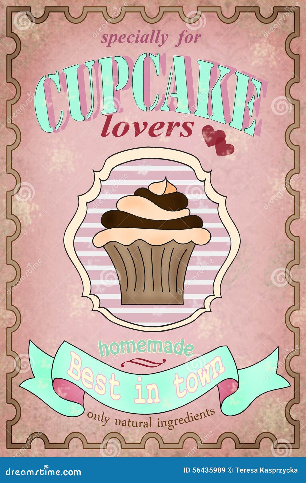 Vintage Cupcake Poster Design Stock Illustration - Illustration of ...