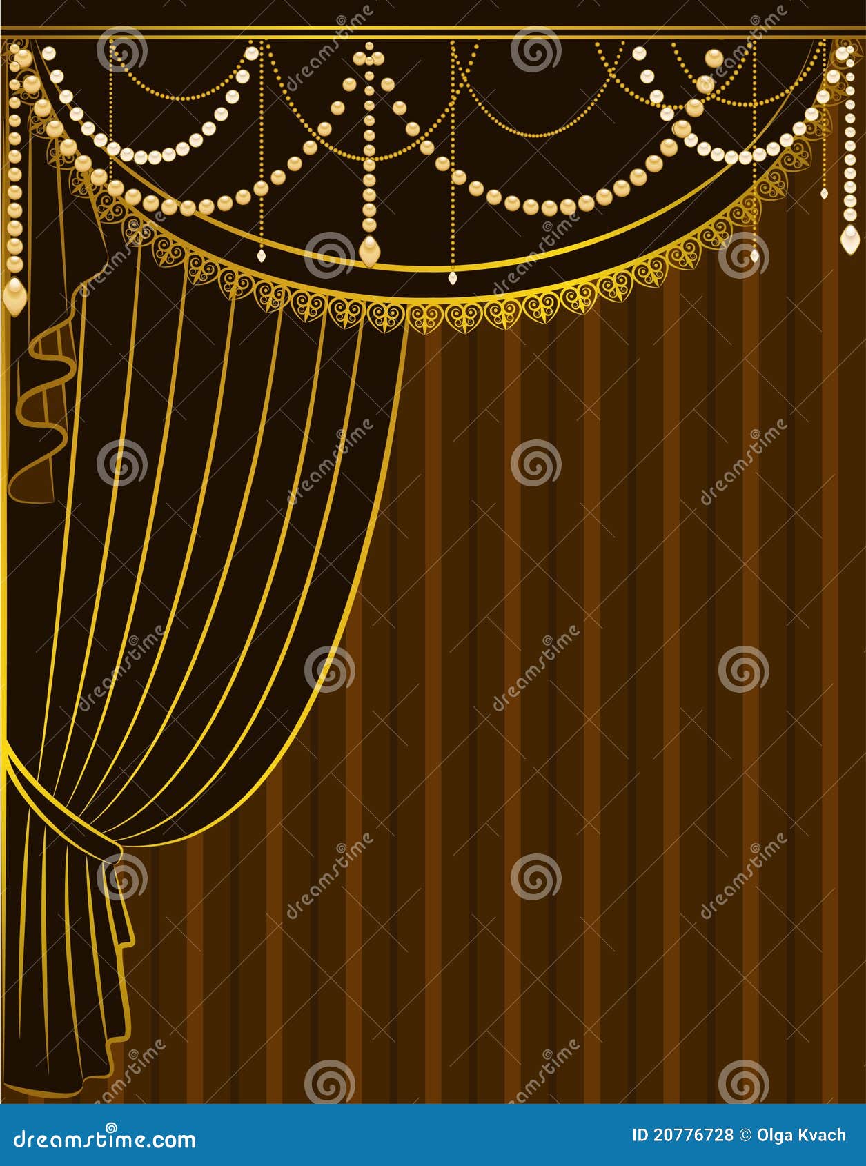 The vintage curtain. stock vector. Illustration of isolated - 20776728