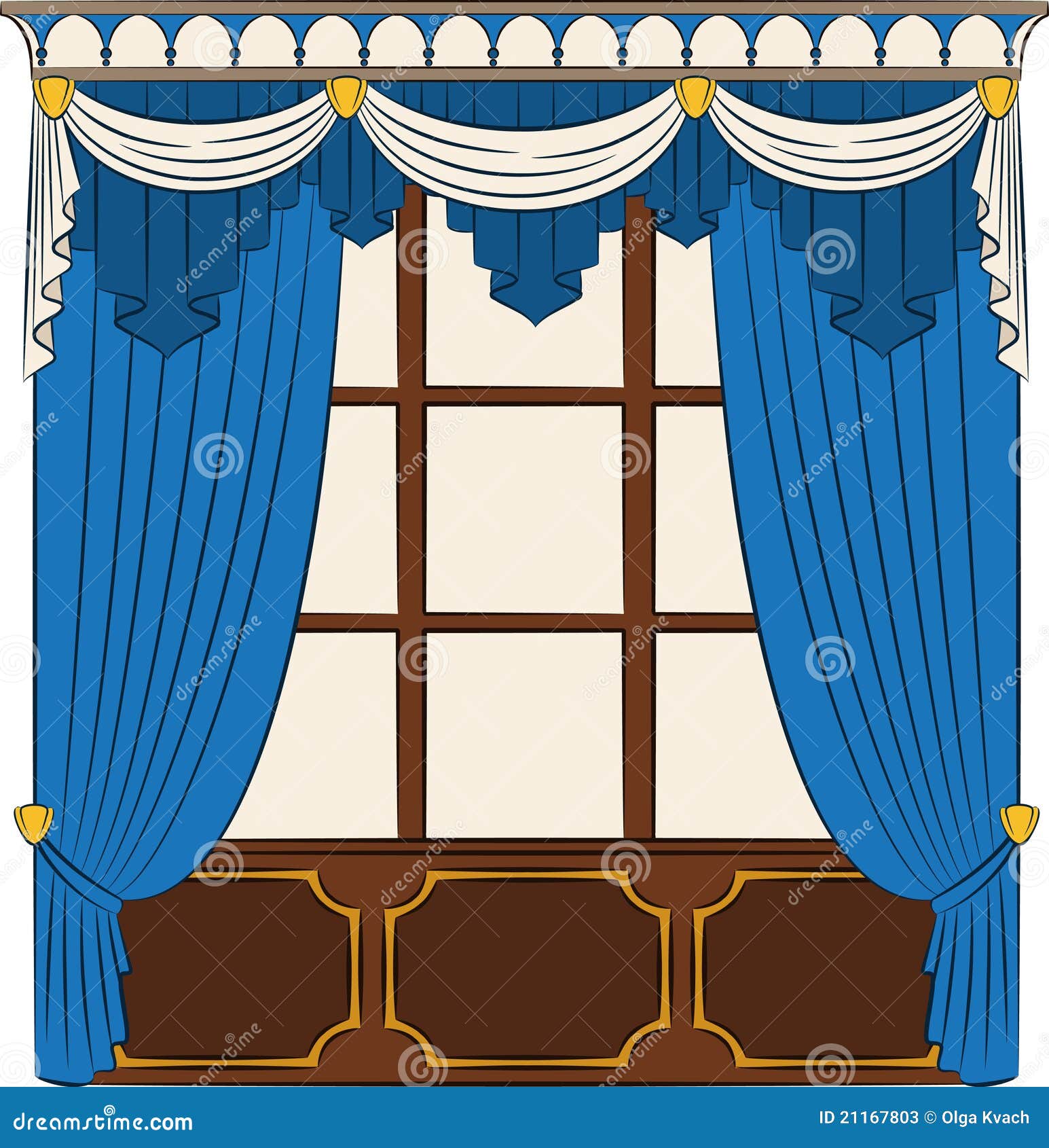 The vintage curtain. stock vector. Illustration of element - 21167803