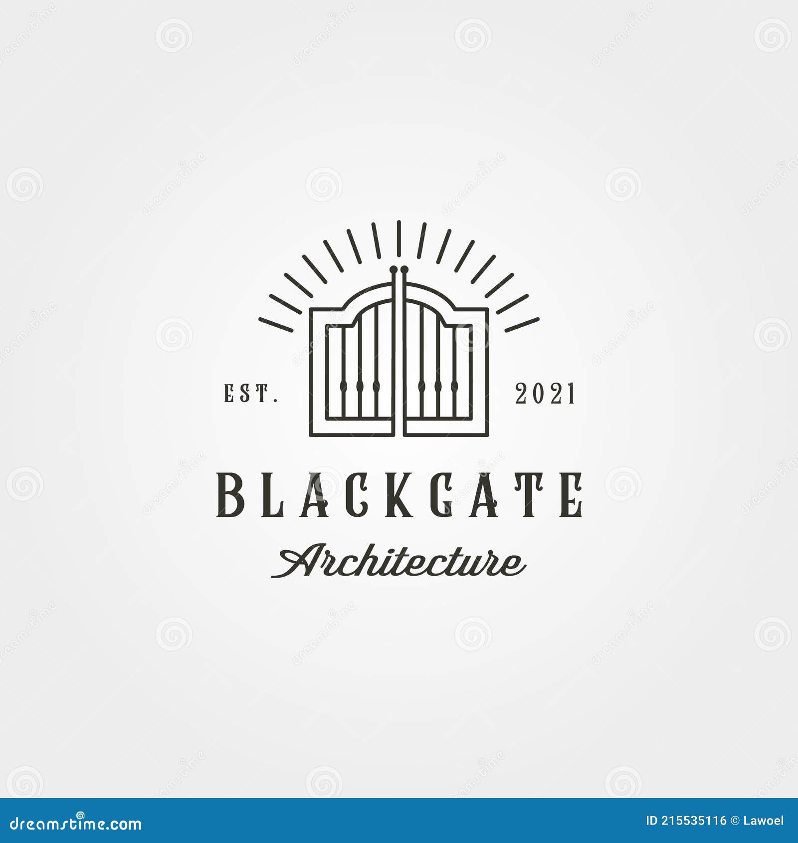Gate Logo Door Home Entrance Icon Black House Doorway Or Real Estate ...