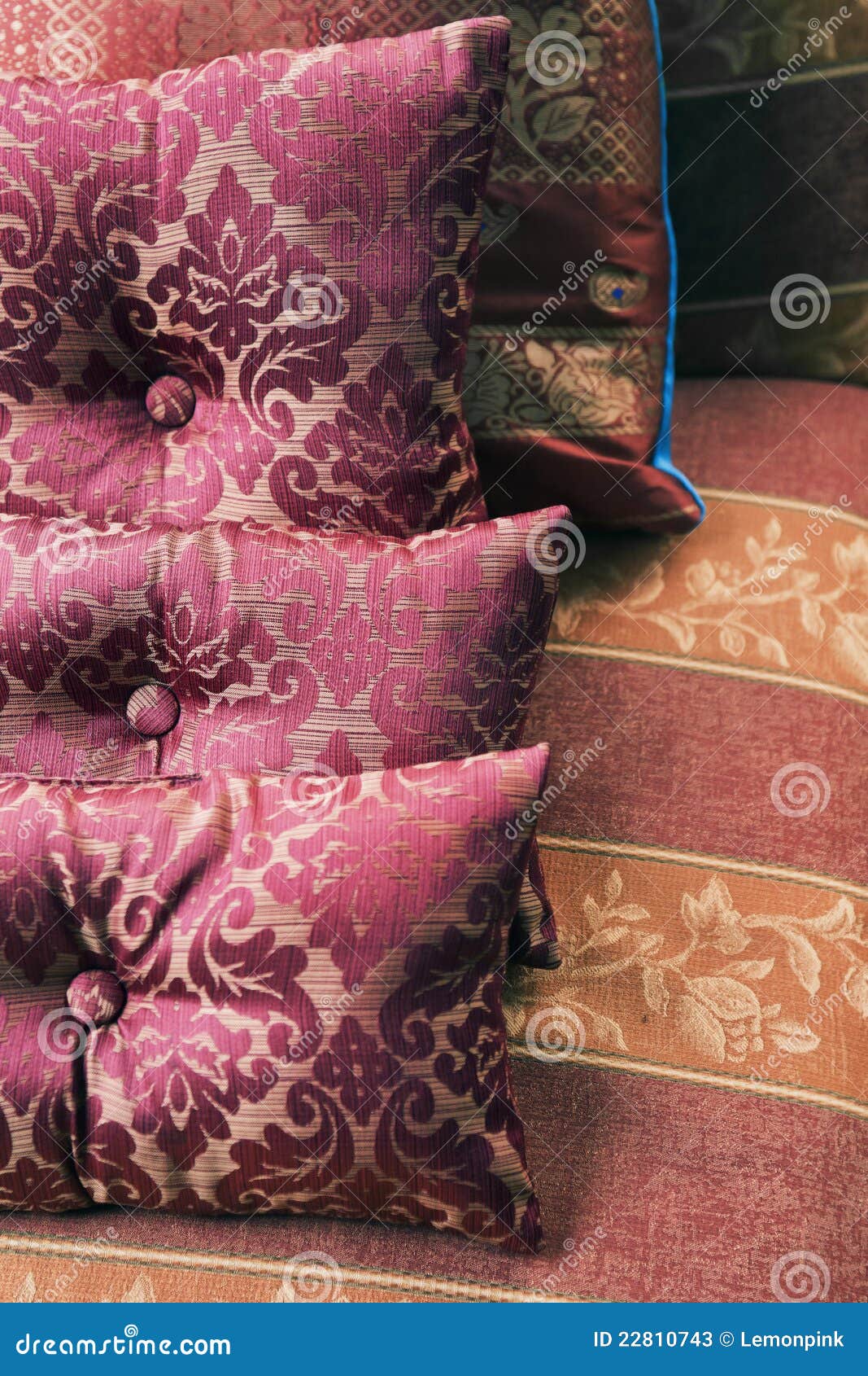 Vintage cushions stock image. Image of gold, luxury, design - 22810743