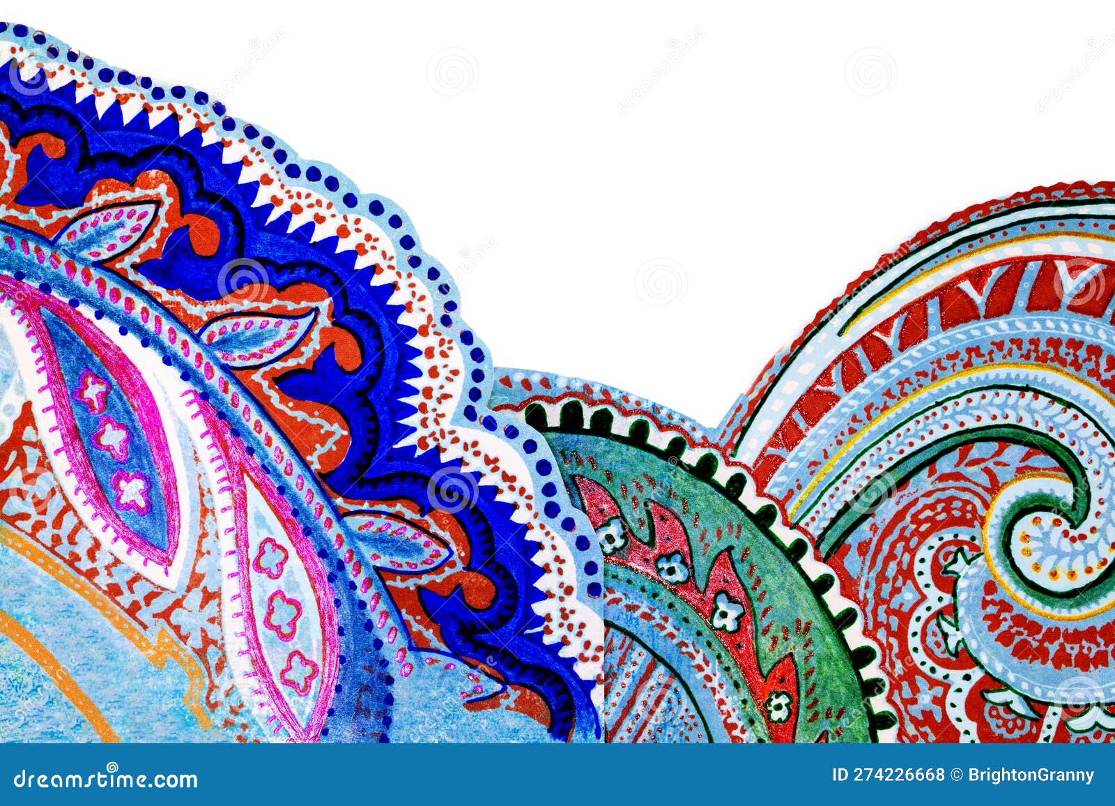 A Vintage Cut Out and Coloured in Printed Pattern. Stock Photo - Image ...