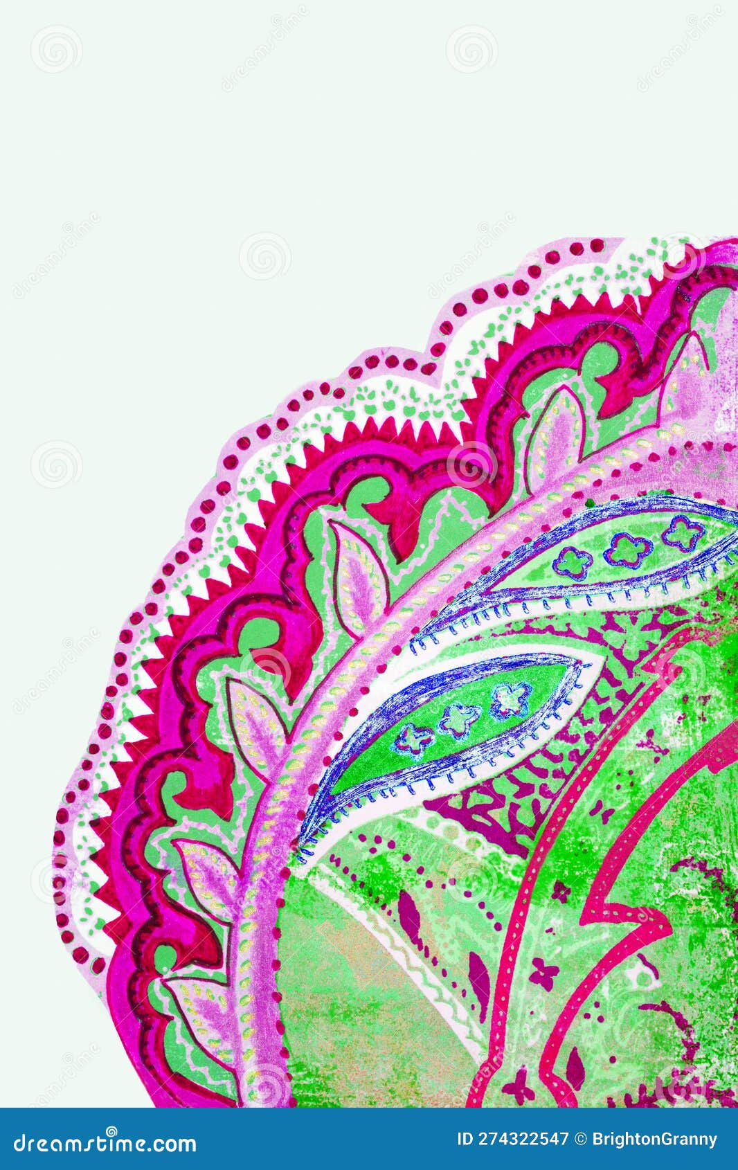 A Vintage Cut Out and Coloured in Printed Pattern. Stock Image - Image ...