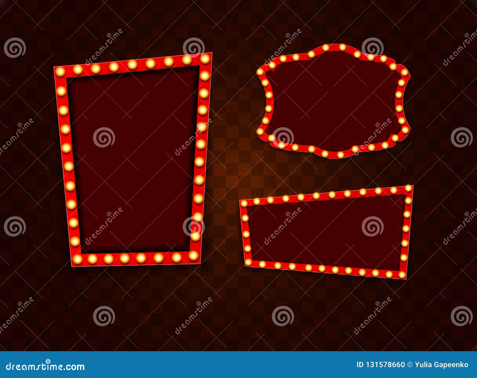 Vintage 3d Light Retro Frames. Vector Illustration Stock Vector ...