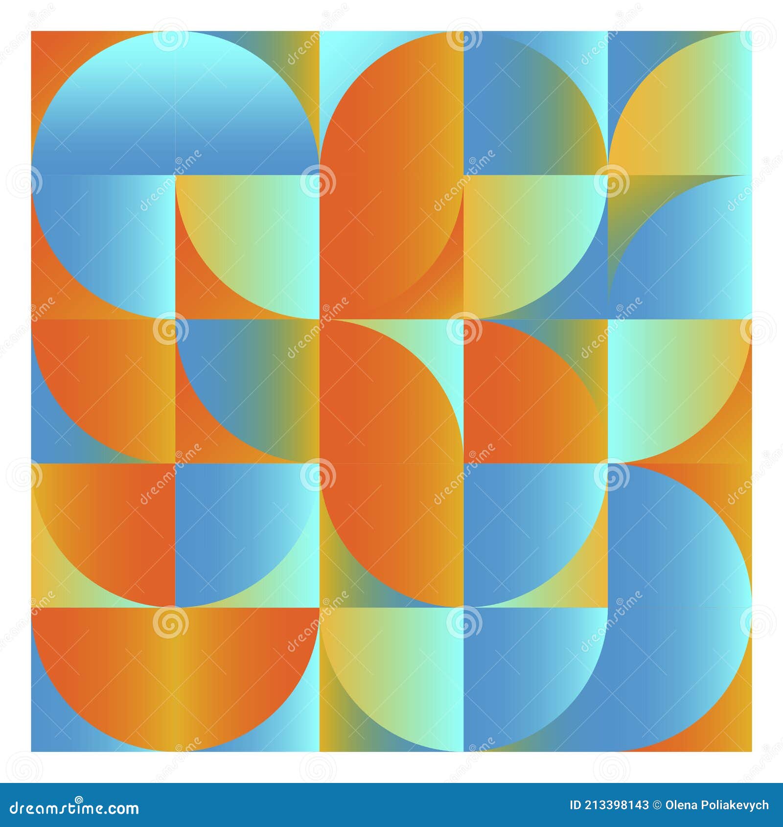 Vintage 2d Pattern with Circles. Circle Shape Template Illustration ...