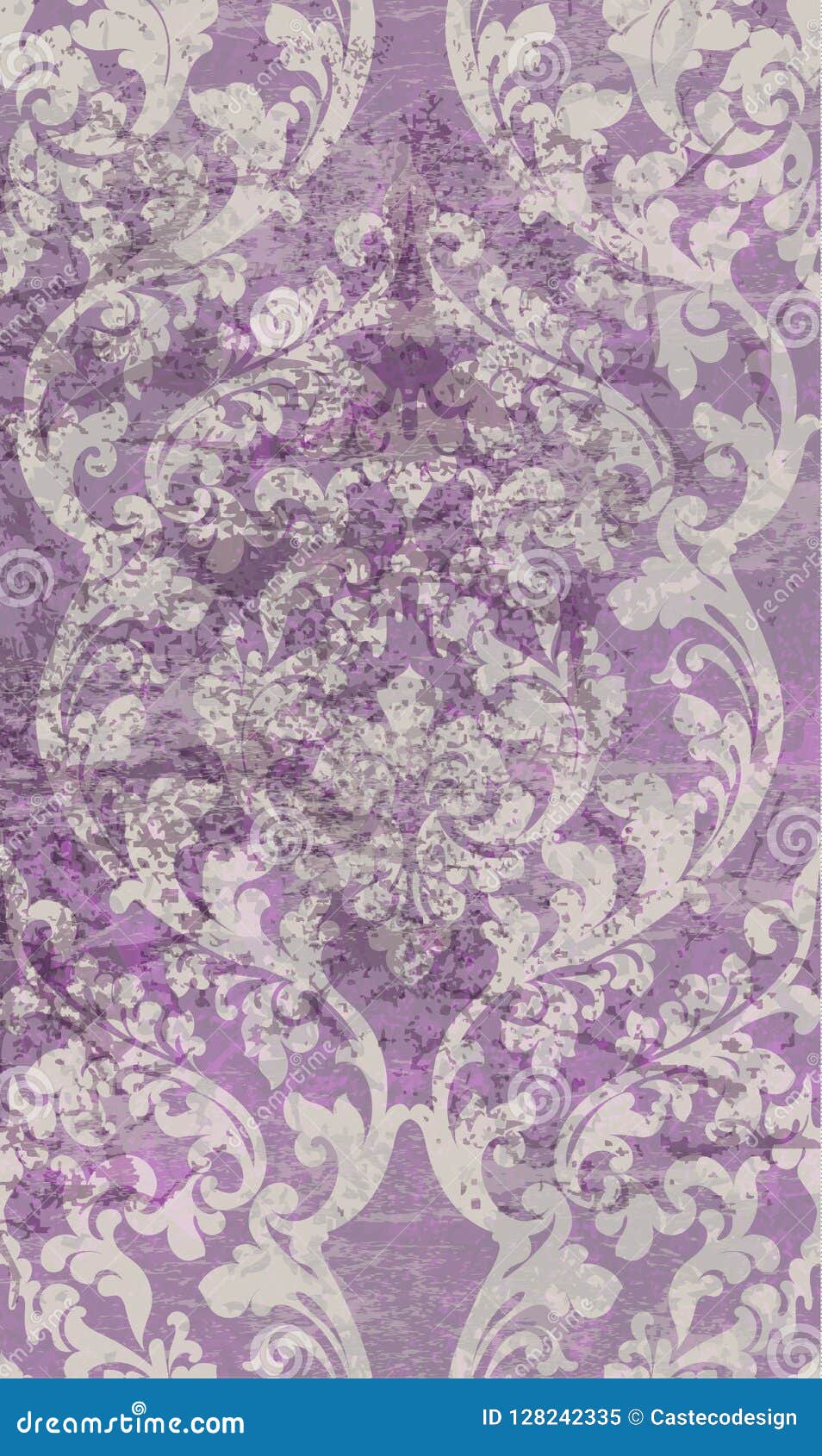 Vintage Damask Baroque Pattern Vector. Beautiful Ornament Decor. Royal ...