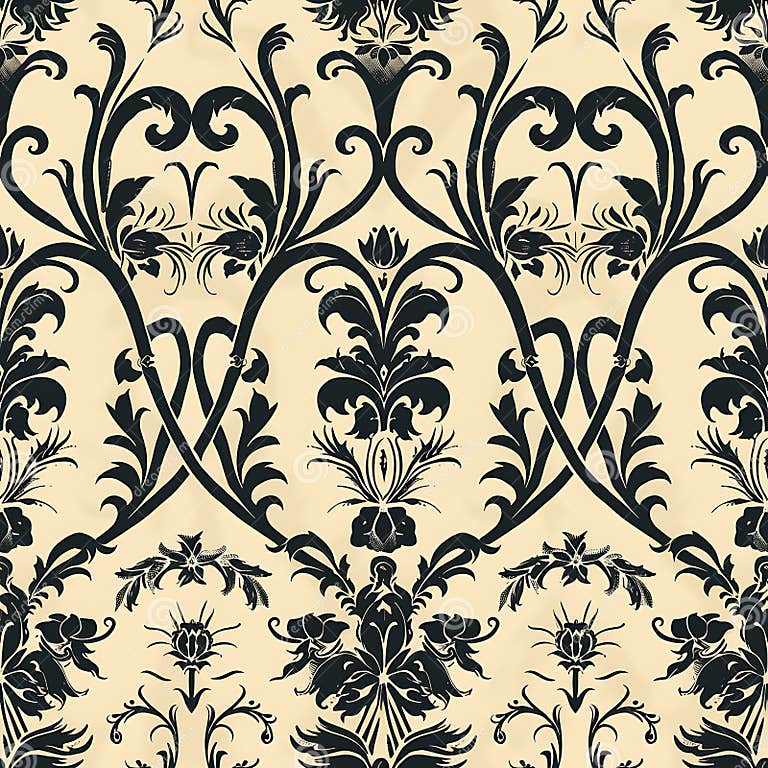 Vintage Damask Pattern - Repeating Pattern and Seamless Tile Stock ...