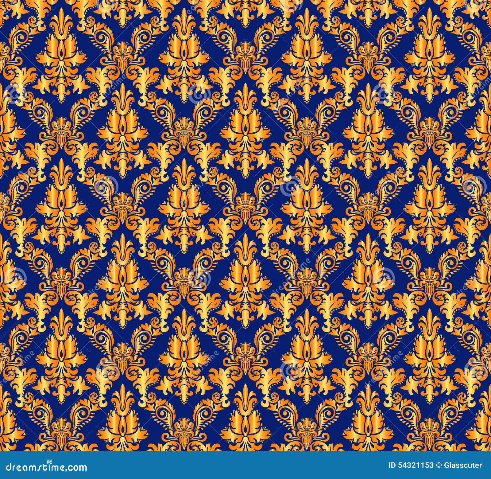 Vintage Damask Seamless Background. Floral Motif Pattern Stock ...