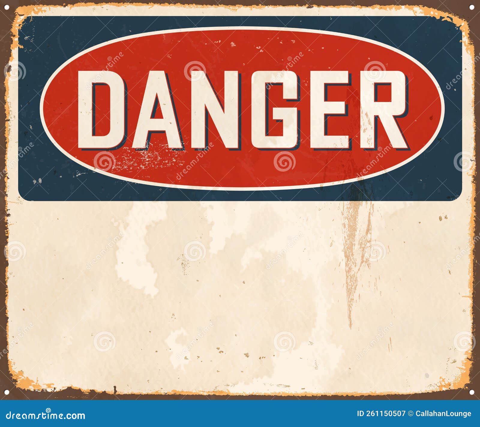 Vintage Danger Metal Sign with Room for Text or Graphics. Stock Vector ...
