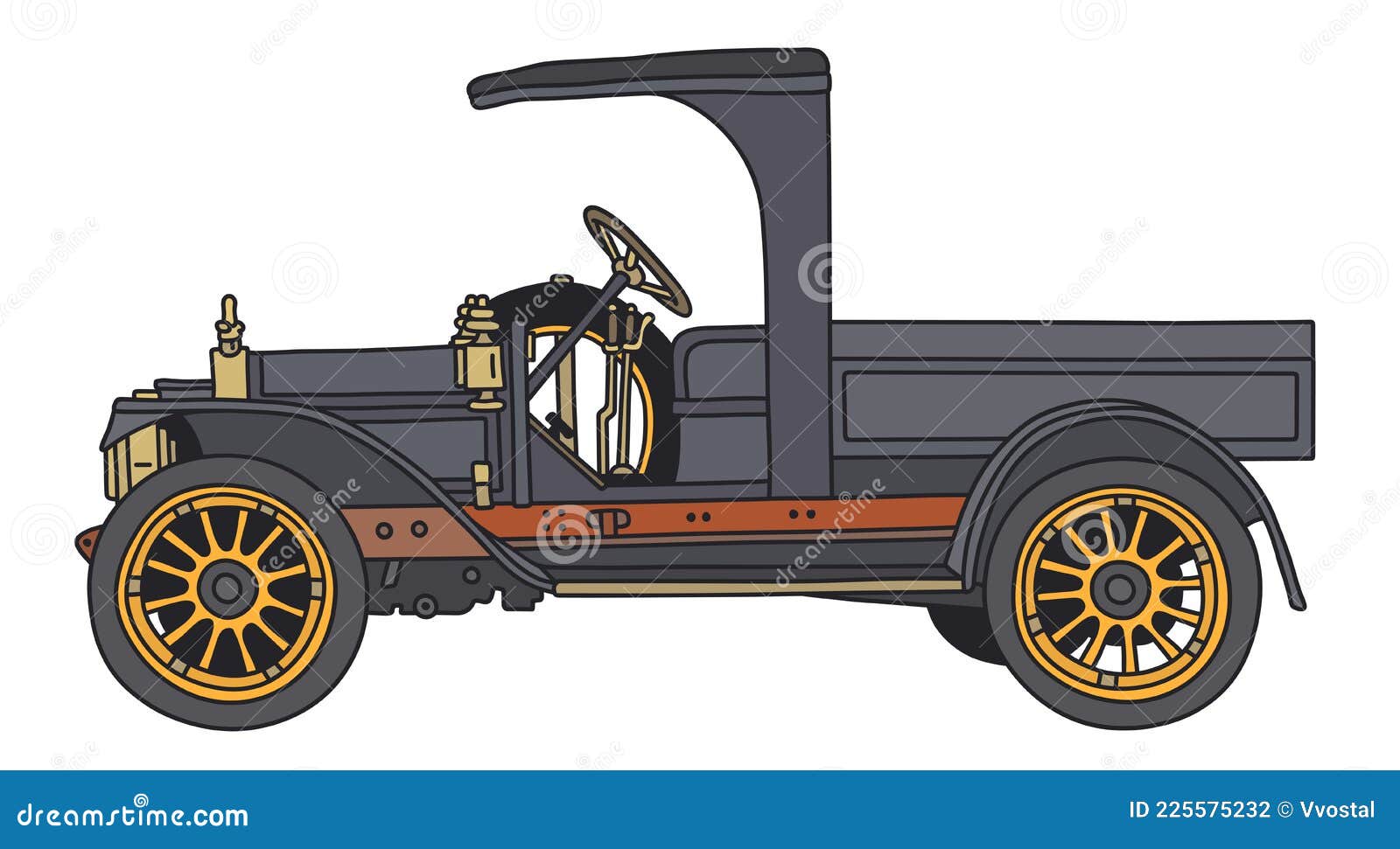 The Vintage Dark Lorry Truck Stock Vector - Illustration of delivery ...