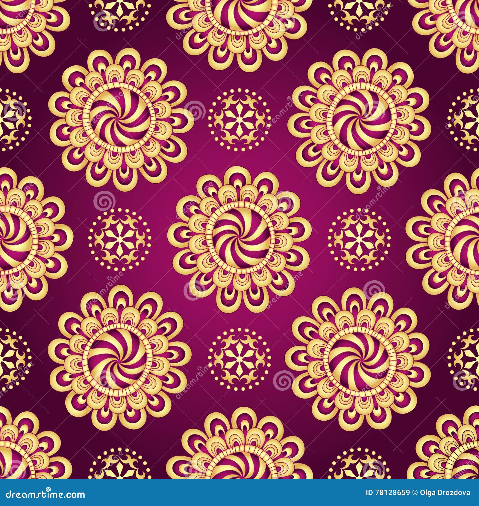 Vintage Dark Purple Seamless Pattern Stock Vector - Illustration of ...