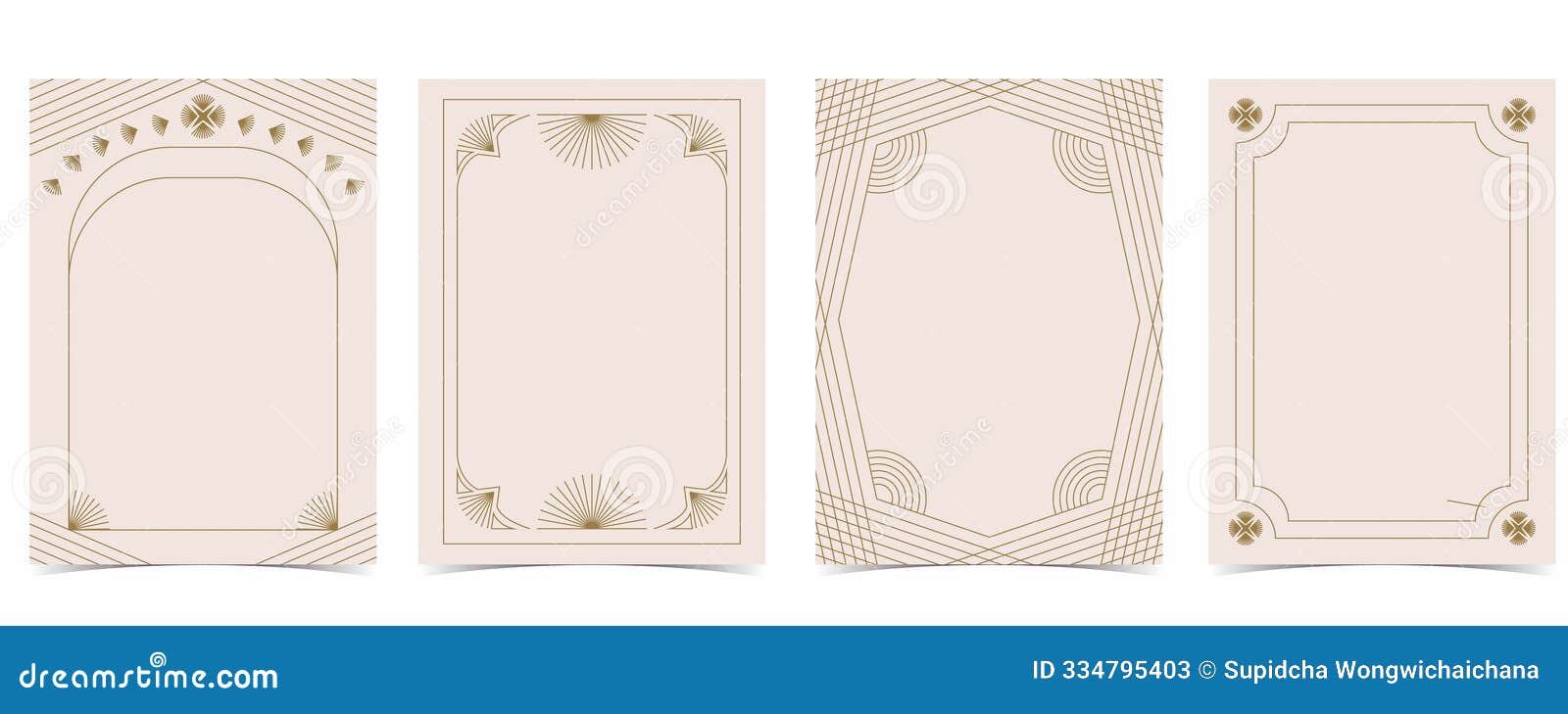Vintage Deco Frame. Abstract Decoration Template for A4 Vertical Design ...