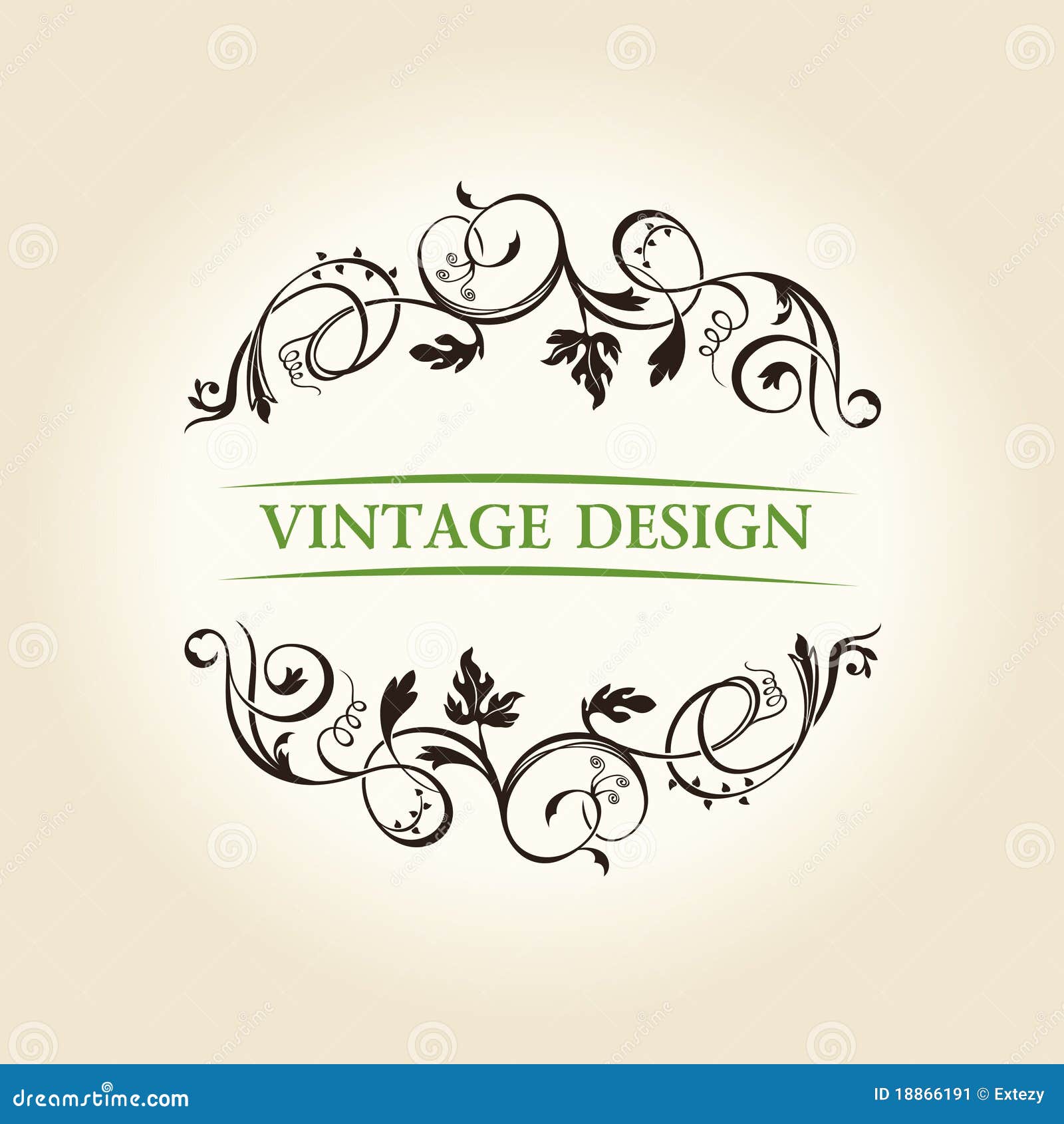 Vintage Decor Label Ornament Design Emblem Stock Vector - Illustration ...