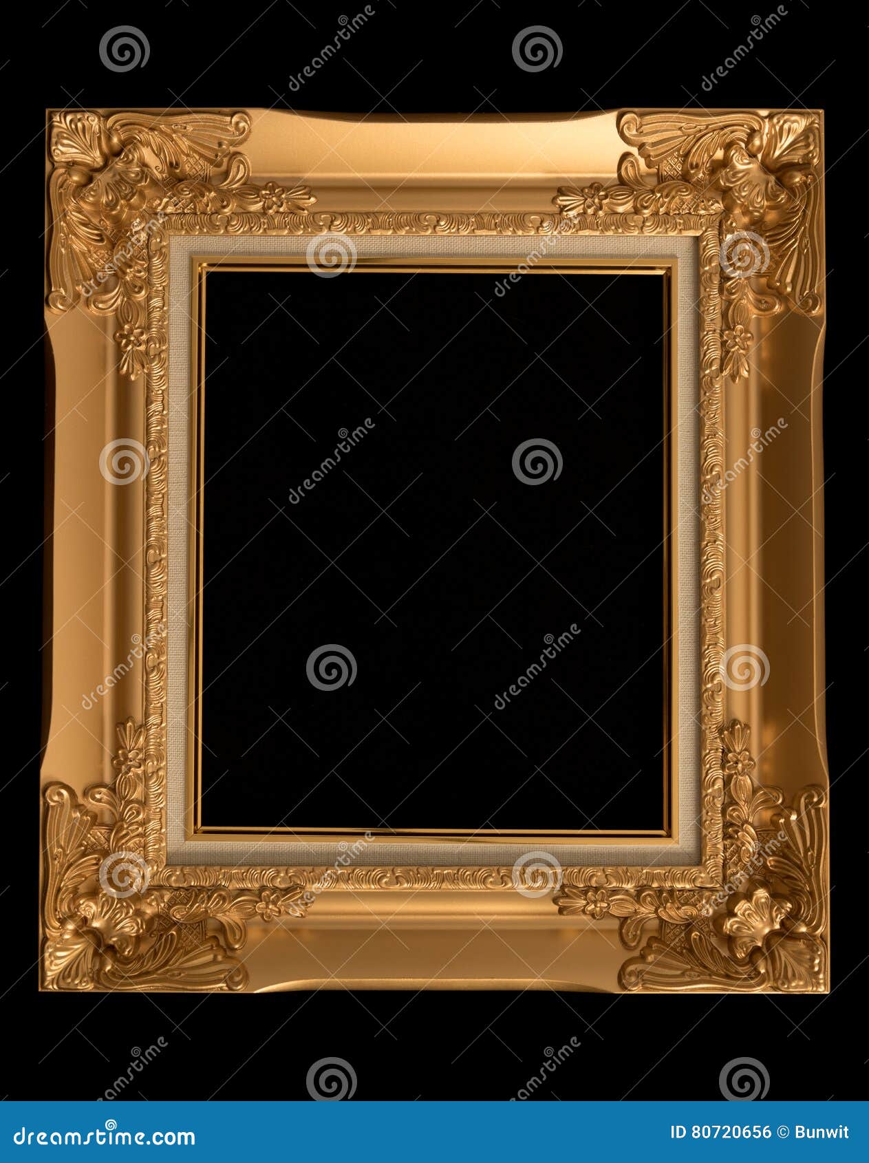 Vintage Decorative Antique Frame, Isolated on Black Background Stock ...