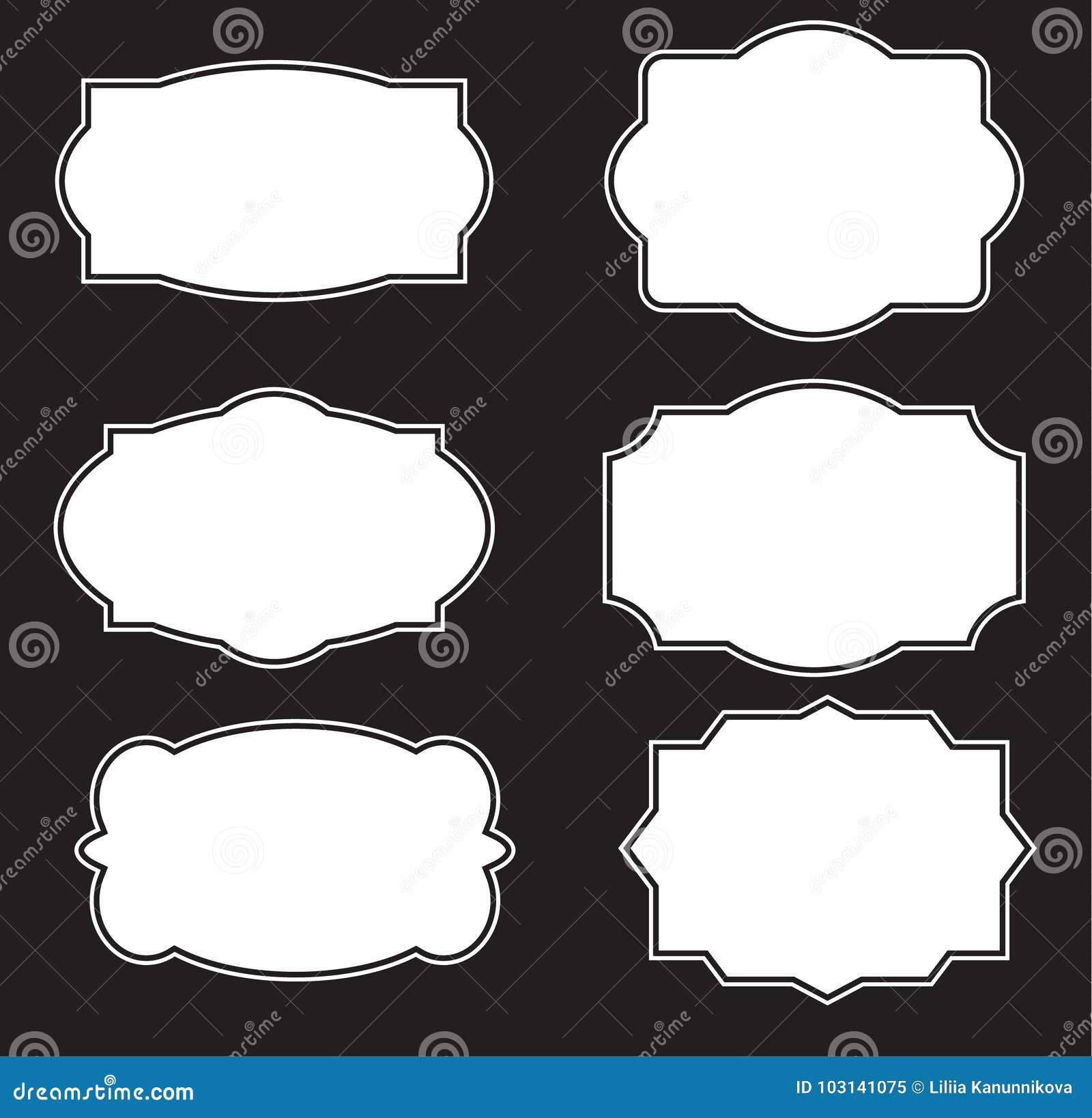 Vintage Decorative Frame Labels for Text and Photos Stock Illustration ...