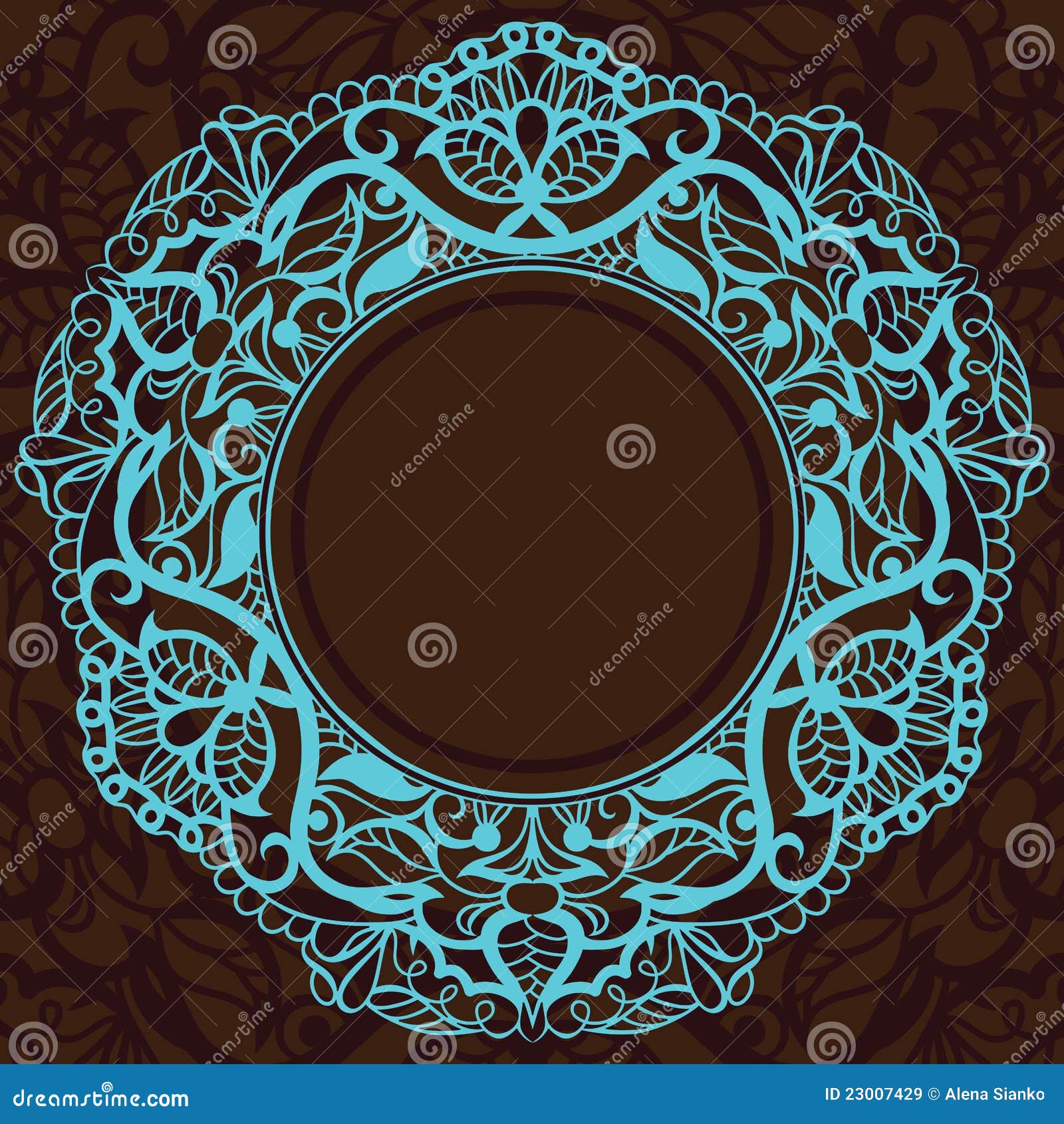 Vintage Decorative Frame in a Square. Turquoise in Stock Vector ...