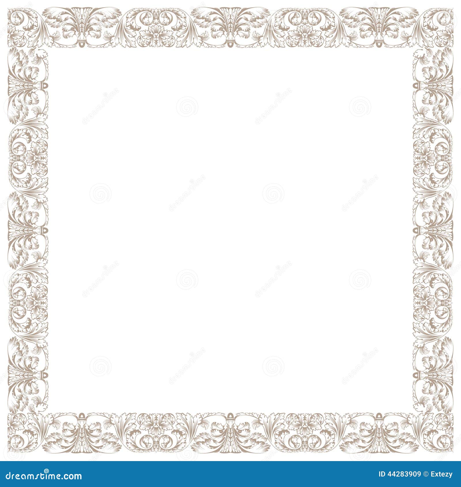 Vintage Decorative Framework. Illustration Isolated in White Stock ...