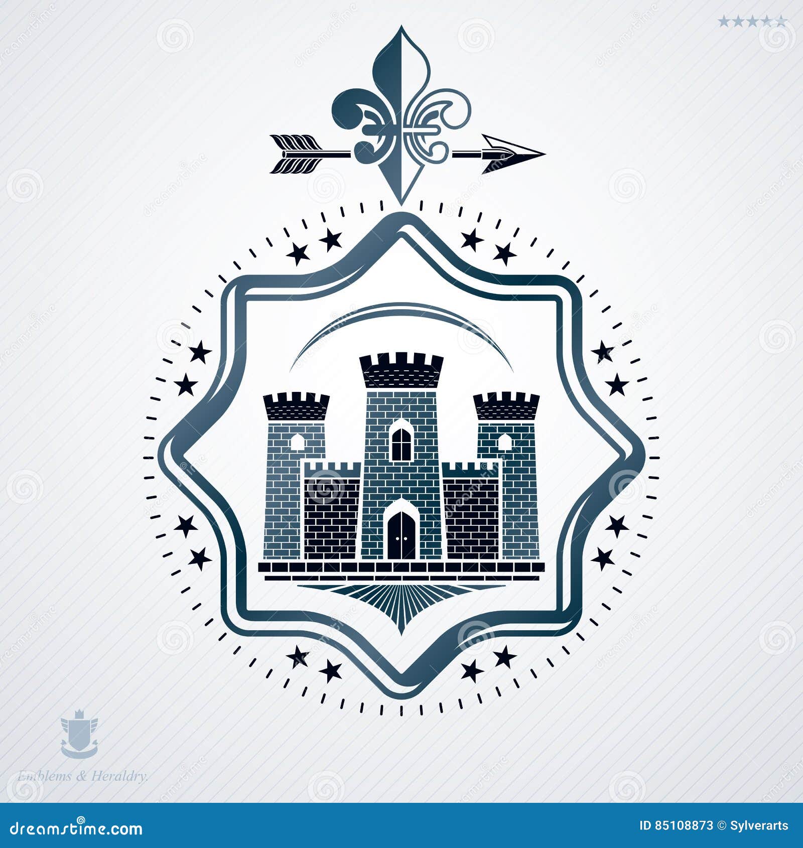 Vintage Decorative Heraldic Vector Emblem Composed with Medieval Stock ...