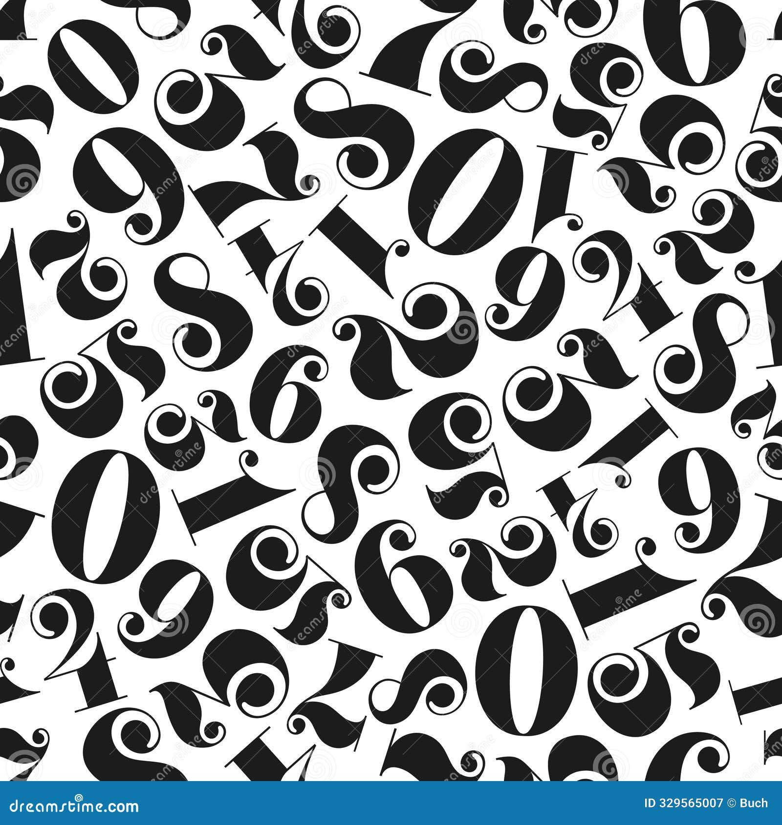 Vintage Decorative Numbers Pattern Background Stock Illustration ...