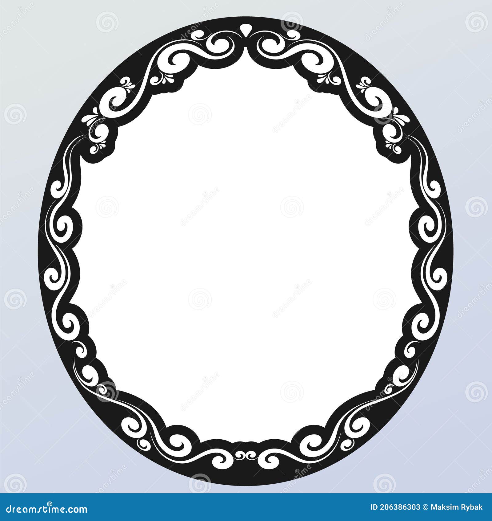 Decorative Oval Frame With Flower Design. Style Of Traditional Mexican ...