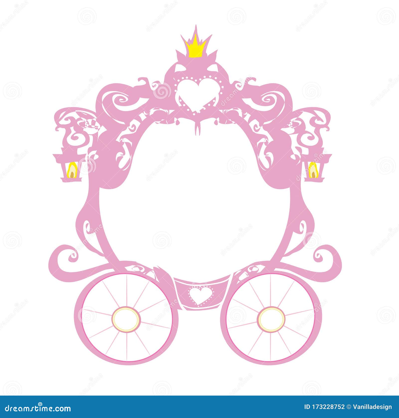 Vintage Decorative Pink Carriage Frame Stock Vector - Illustration of ...