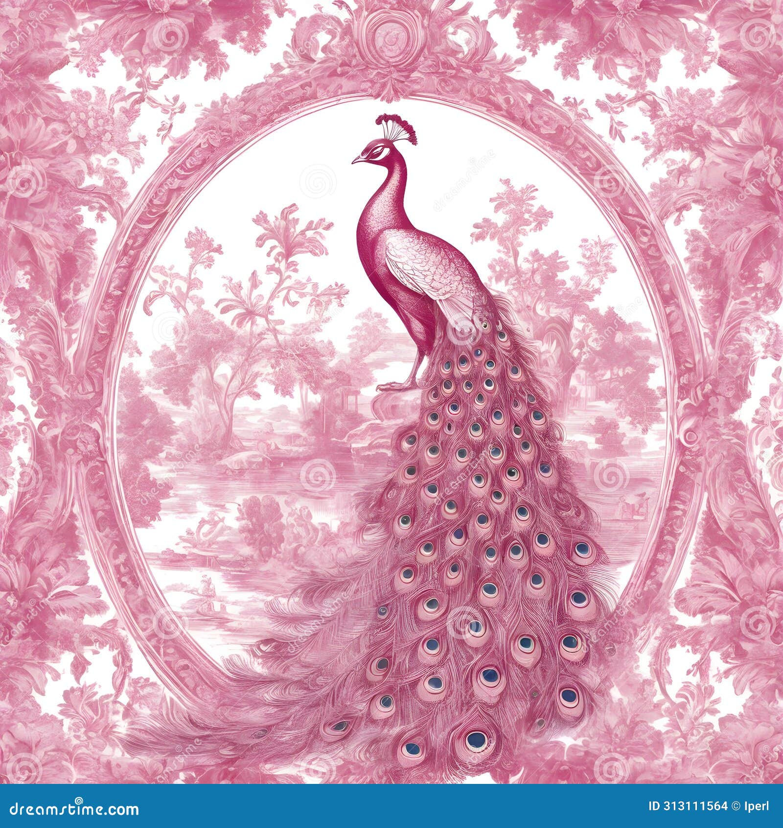 Pink Peacock Vector Illustration | CartoonDealer.com #90705166