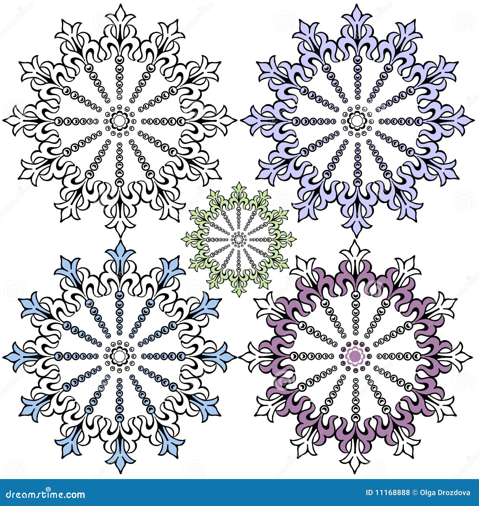 Vintage Decorative Snowflakes for Design (vector) Stock Vector ...