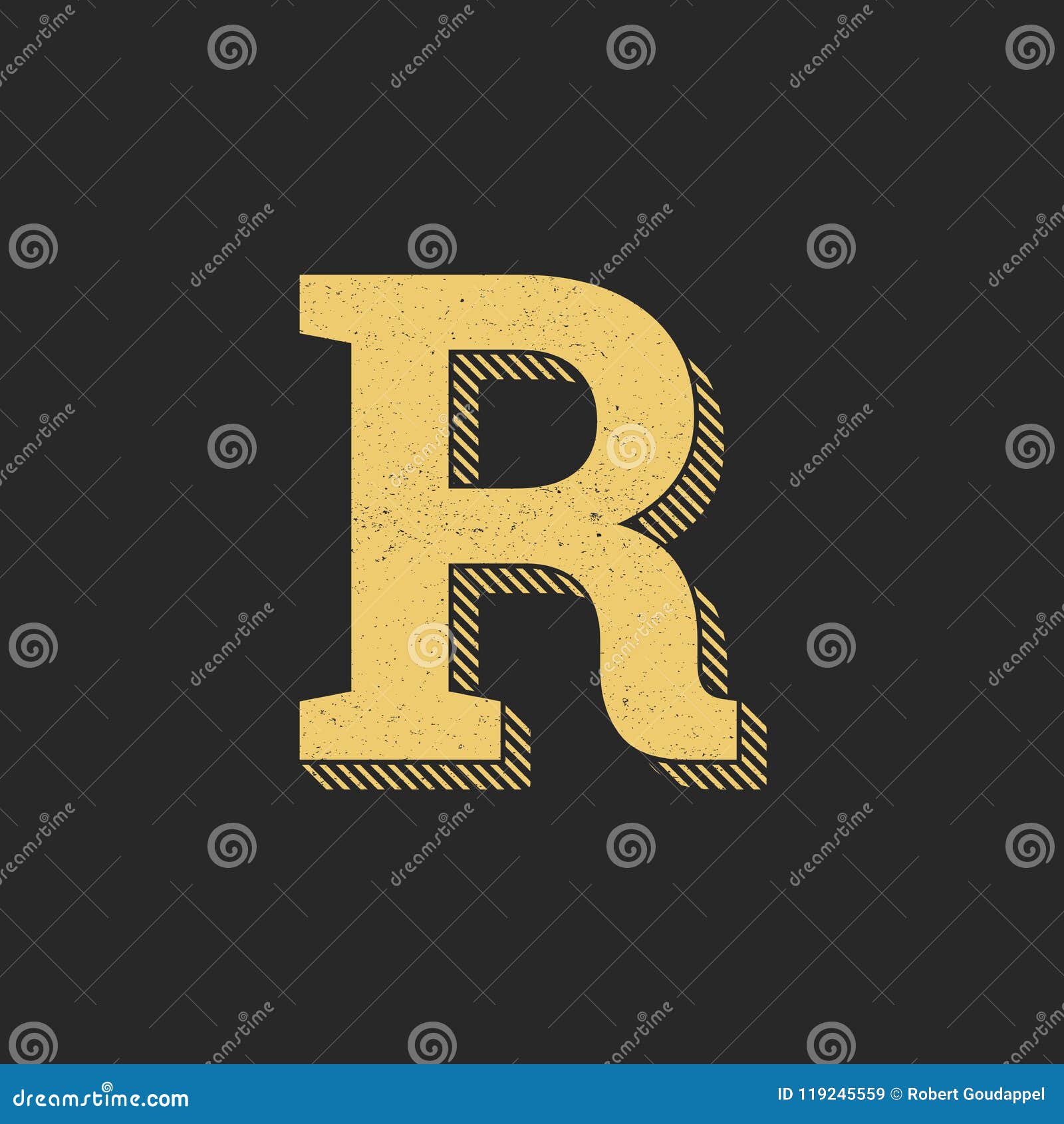 Vintage Del Oro De Logo Letter R Del Vector Ilustración del Vector ...
