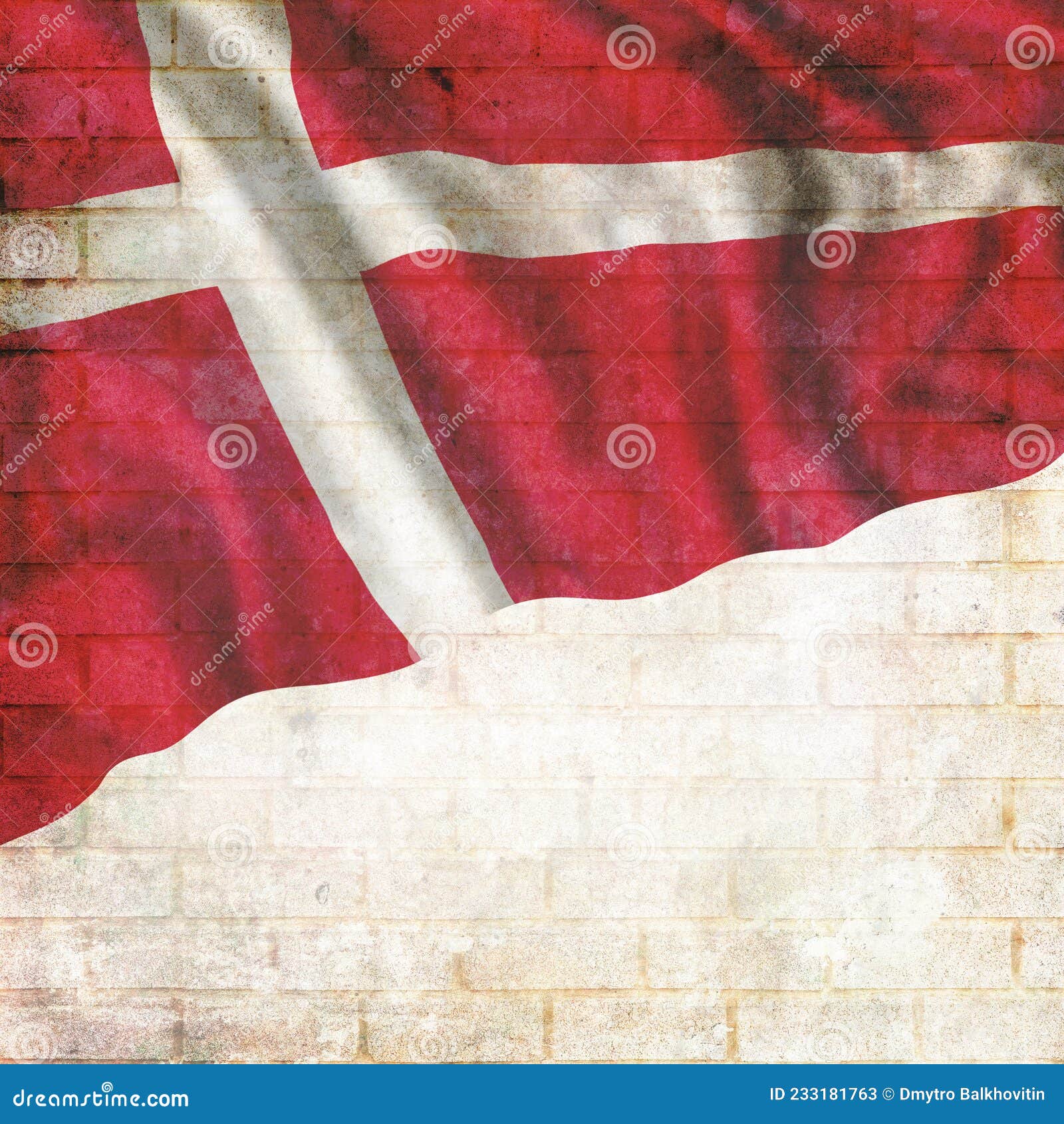 Vintage Denmark National Flag Stock Image - Image of country, official ...