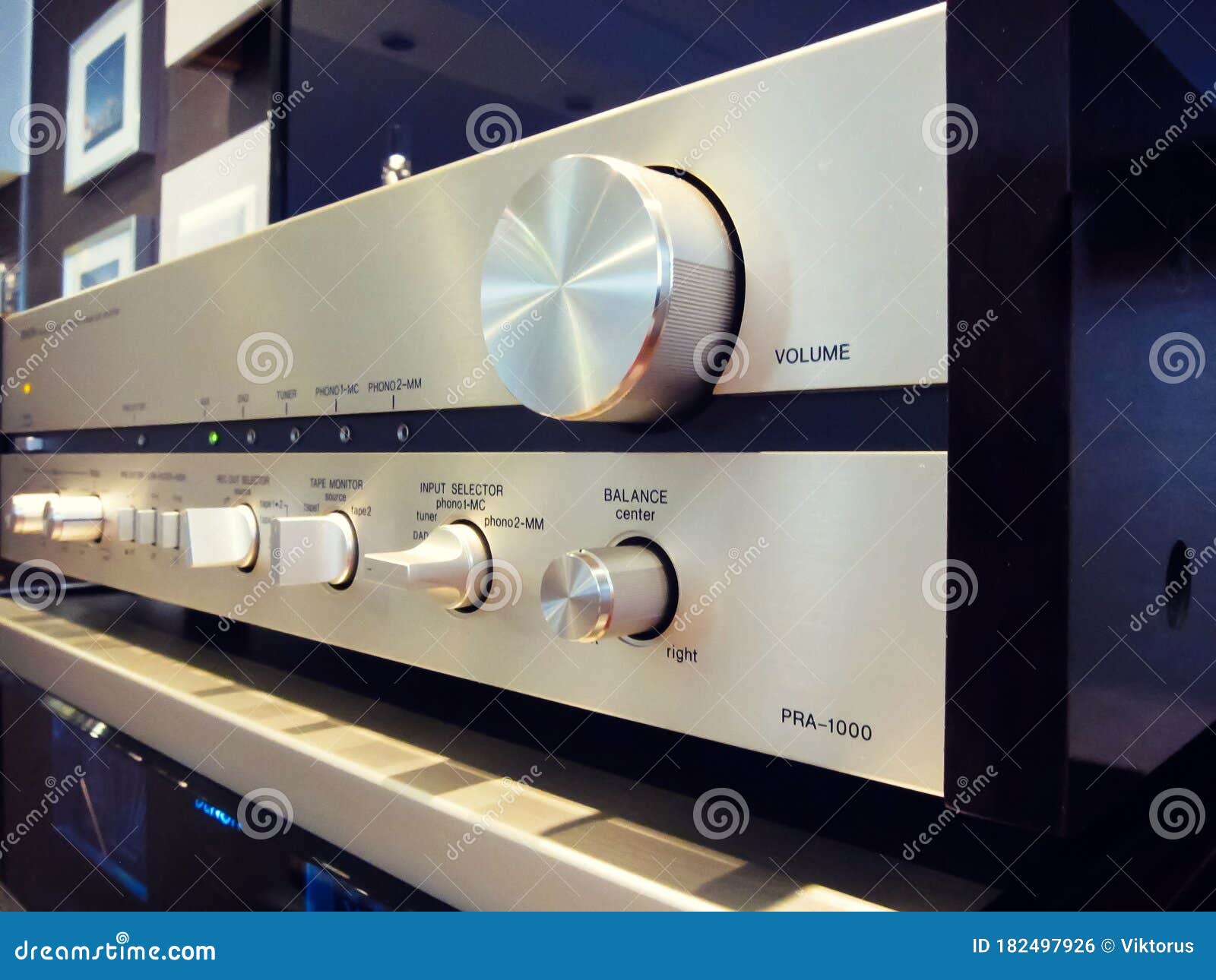 Ontario/Canada - 14 03 2017: Vintage Denon Stereo Amplifier Angled View ...