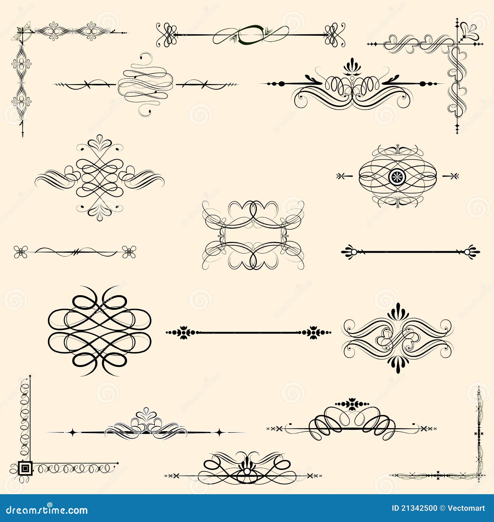 Vintage Design Element stock illustration. Illustration of curly - 21342500