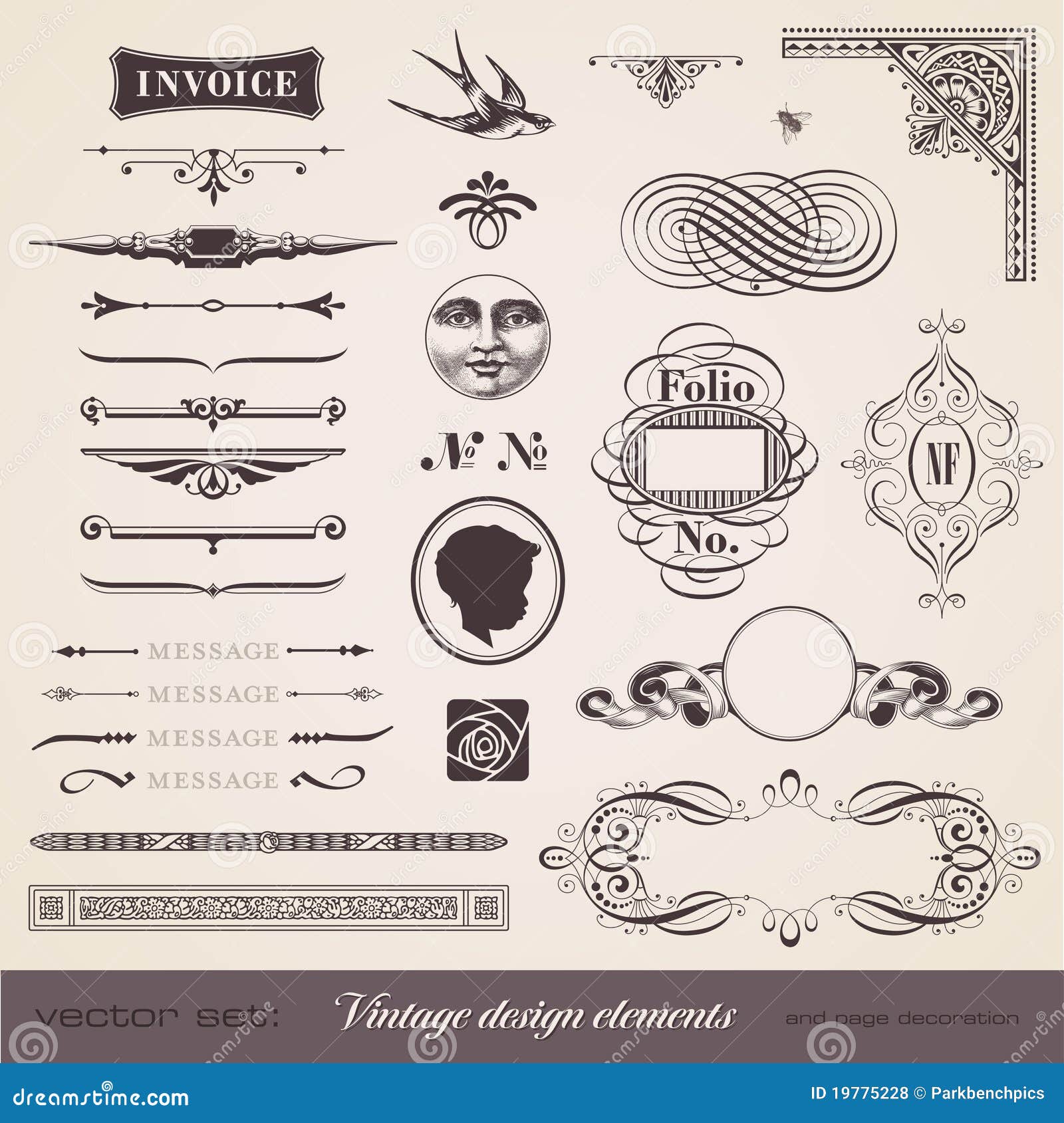 Vintage design elements stock vector. Illustration of border - 19775228