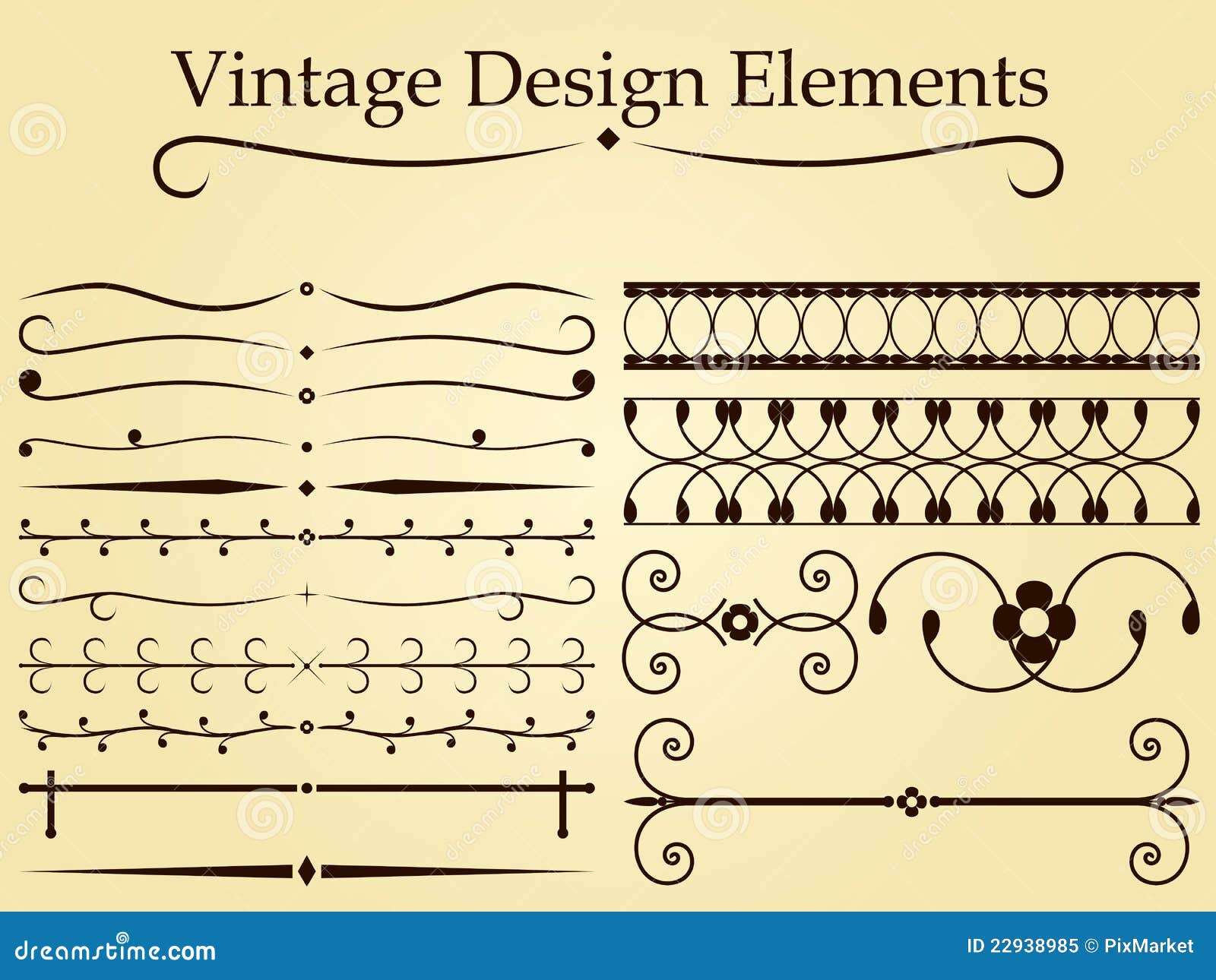Vintage design elements stock vector. Illustration of greeting - 22938985