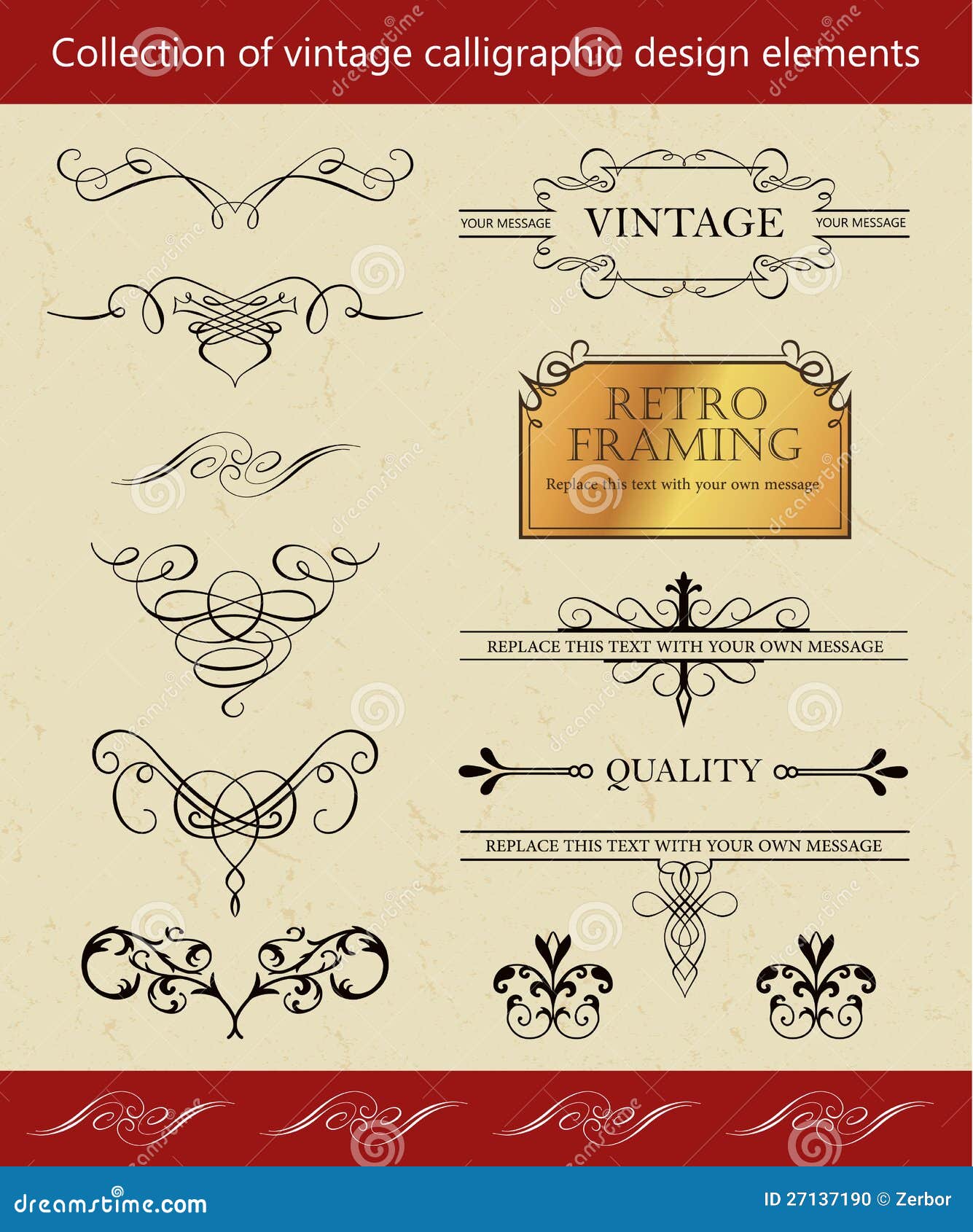 Vintage Design Elements stock vector. Illustration of collection - 27137190