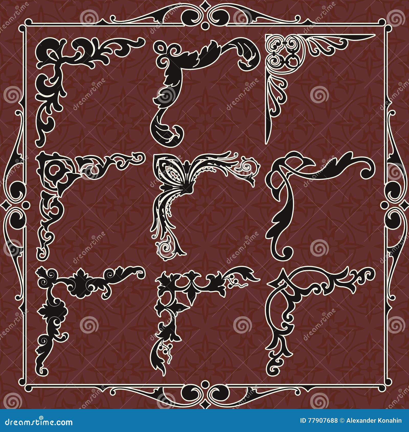 Vintage Design Elements Corners Stock Vector - Illustration of frame ...