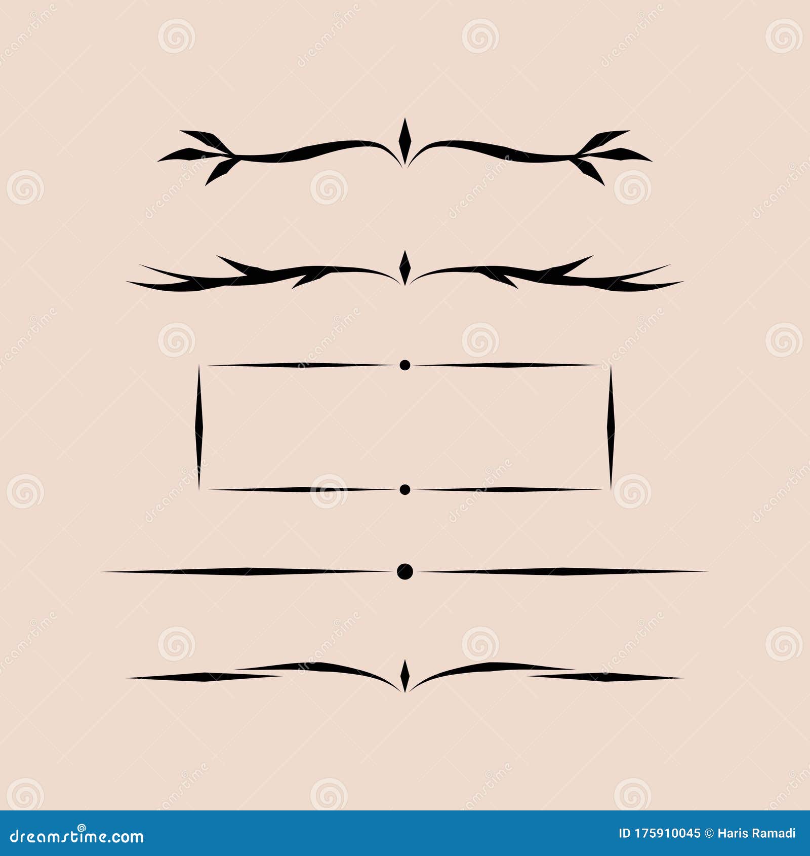 Vintage Design Elements with Lines Stock Vector - Illustration of frame ...