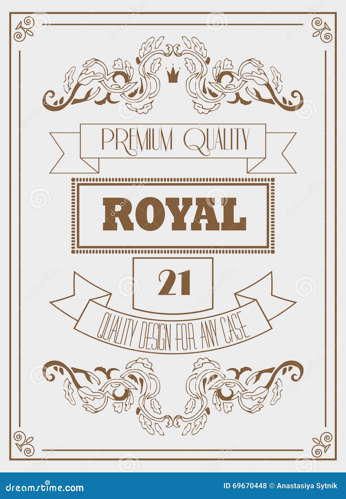 Vintage Design Royal Template with Signature, Crown and Elegant Frames ...