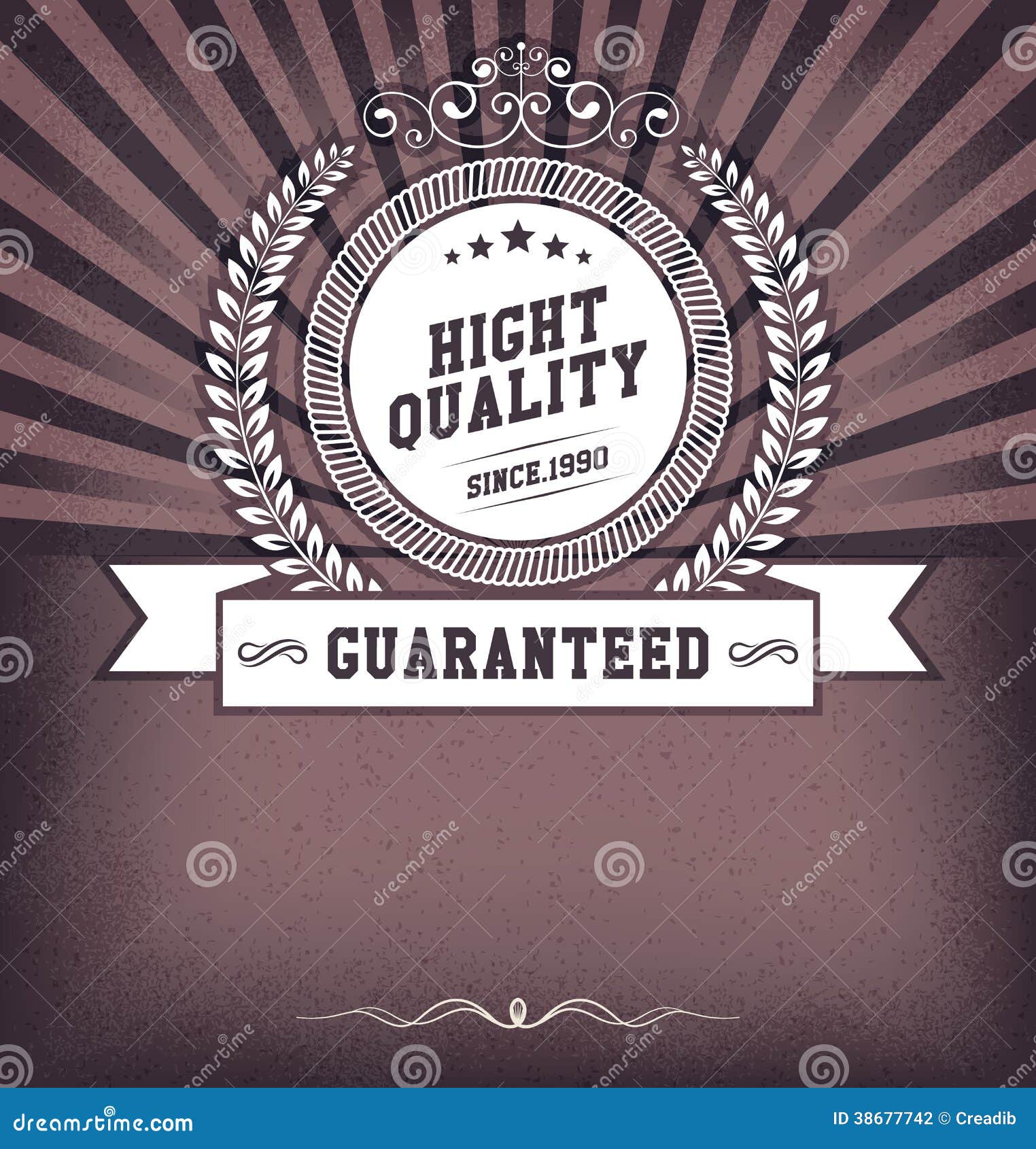 Vintage Design Template with Label Stock Vector - Illustration of retro ...