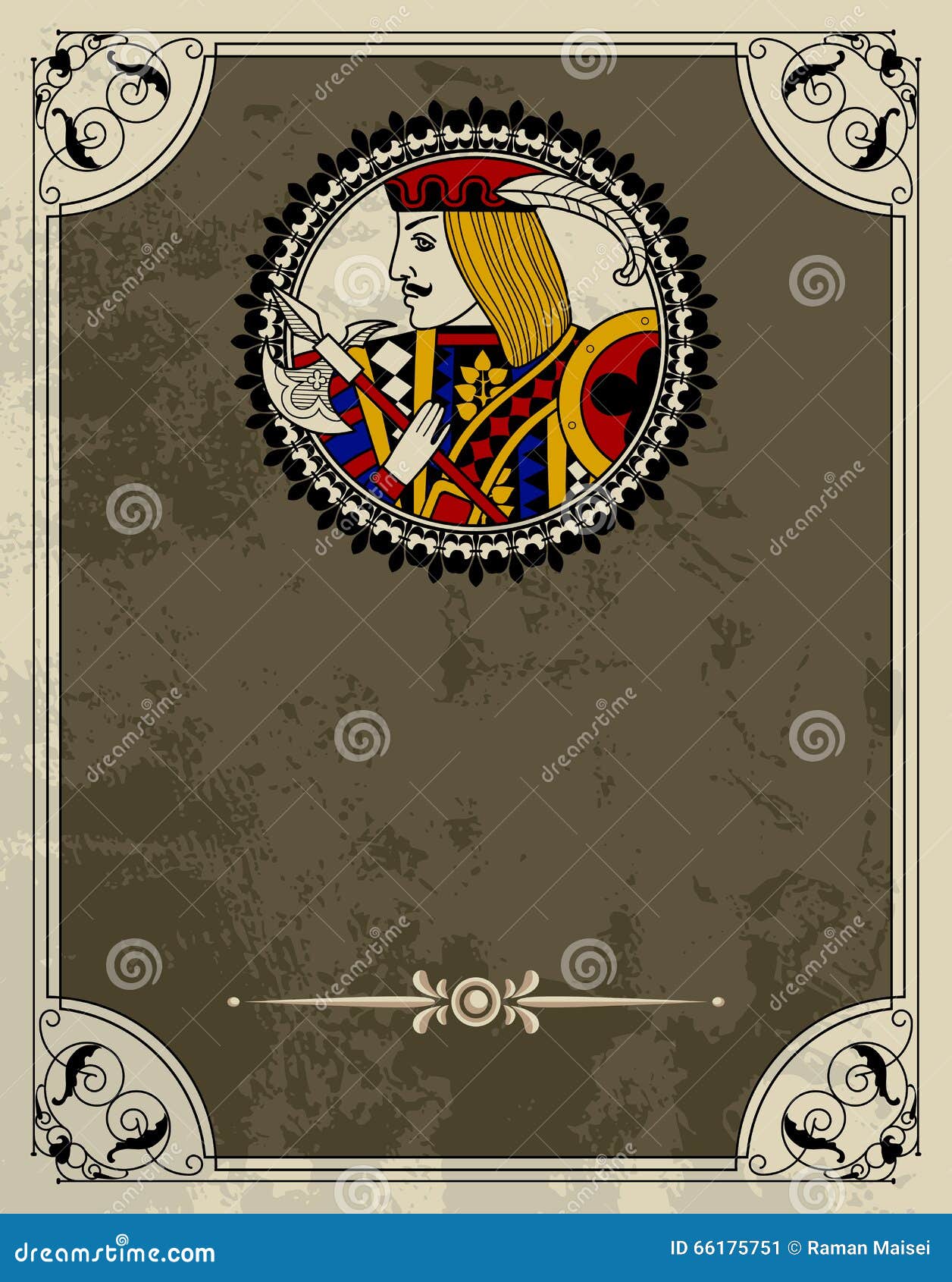 Vintage Design Template with Playing Cards Character Stock Vector ...