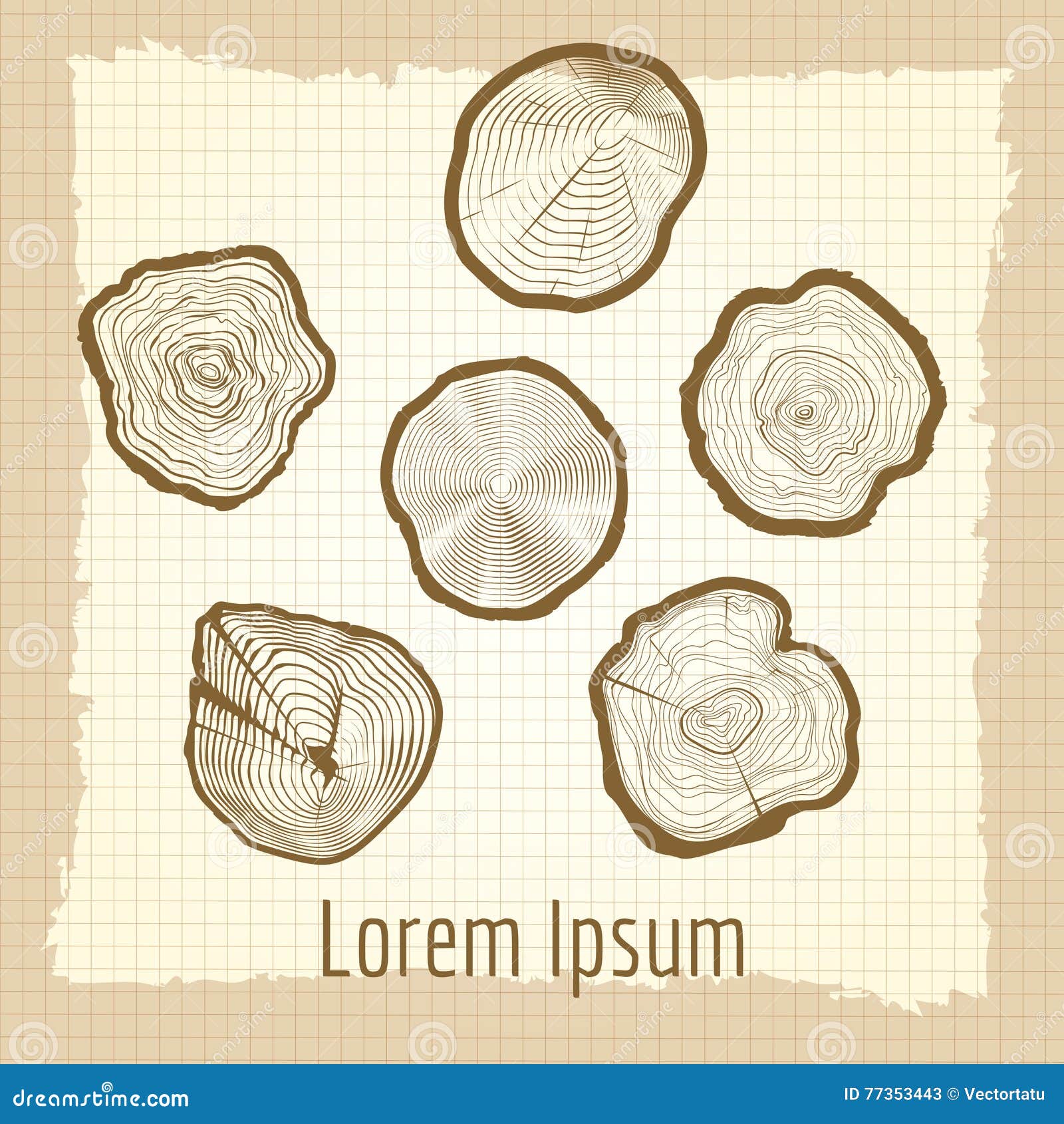 Vintage Design Tree Rings Set Stock Vector - Illustration of line, icon ...