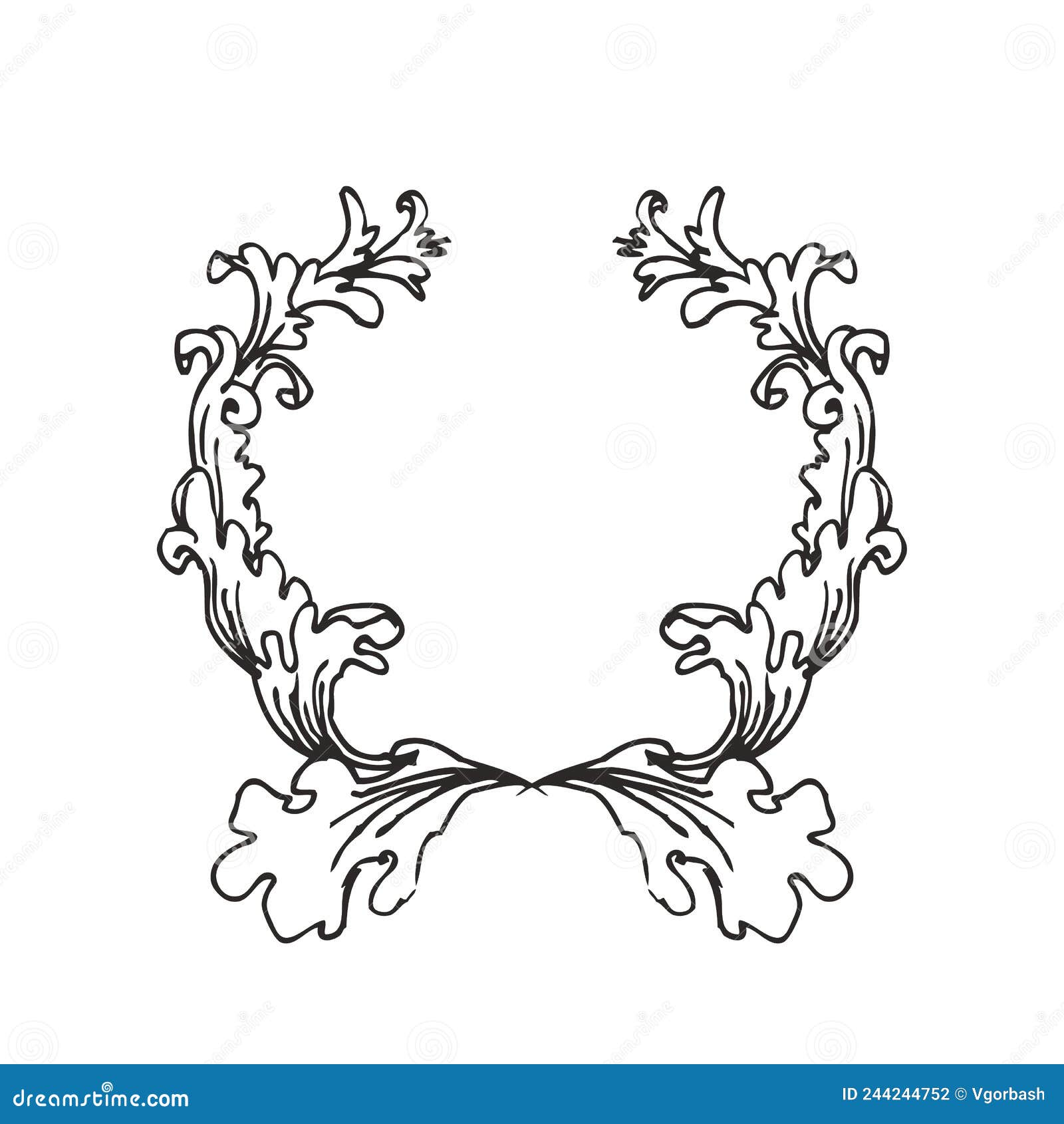 Vintage Design Wreath Element. Vector Illustration. Stock Vector ...