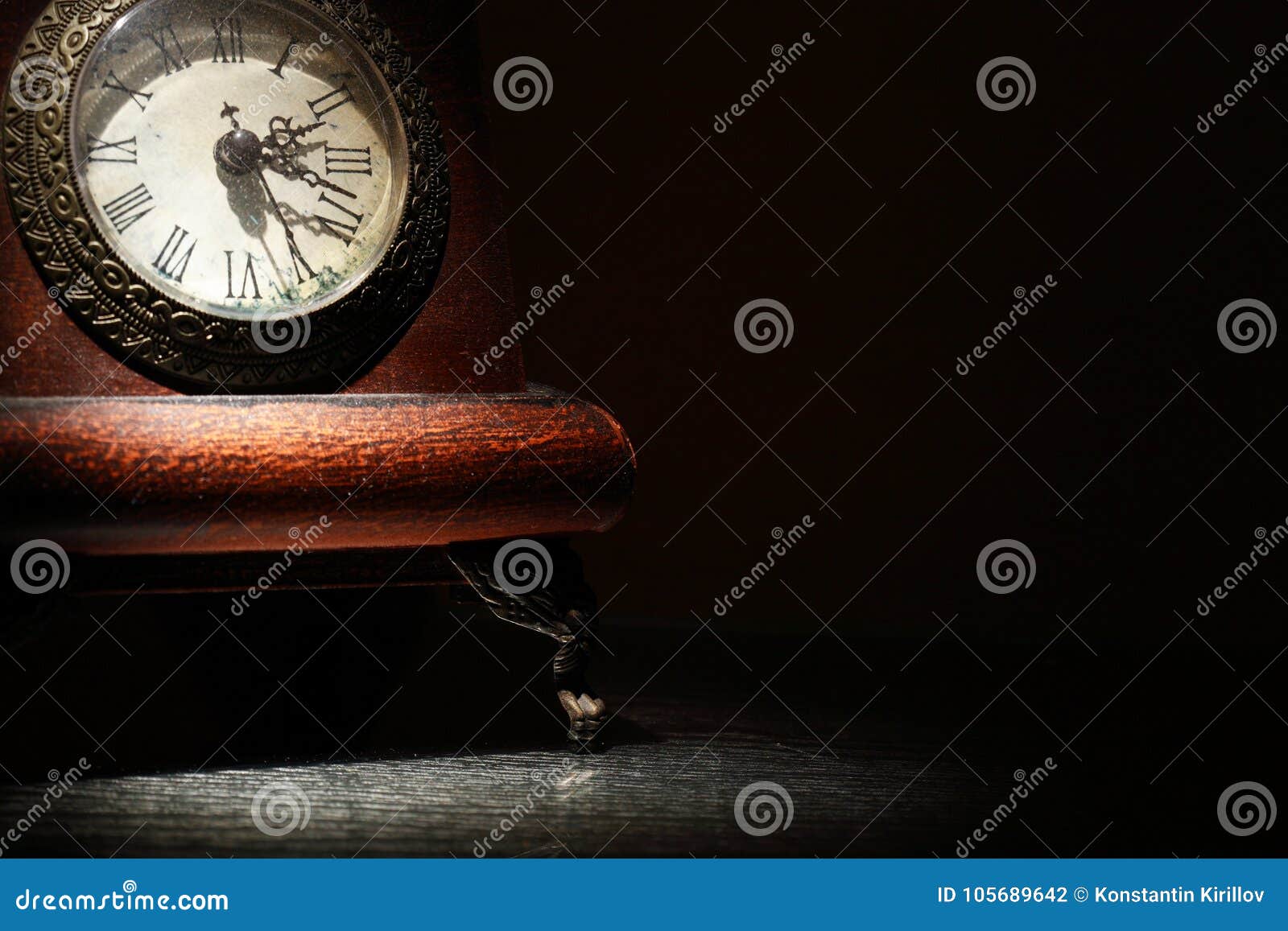 Old Clock on Dark stock photo. Image of imagination - 105689642