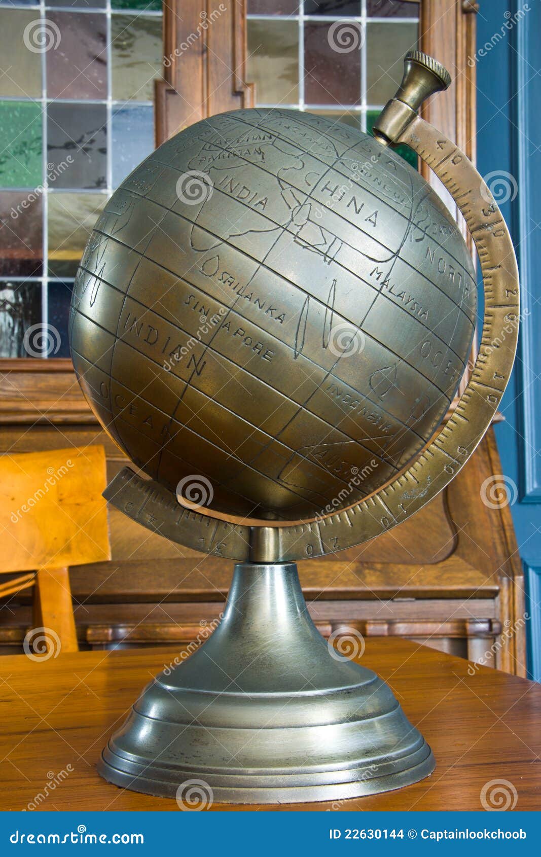 Vintage desk globe stock photo. Image of countries, global - 22630144