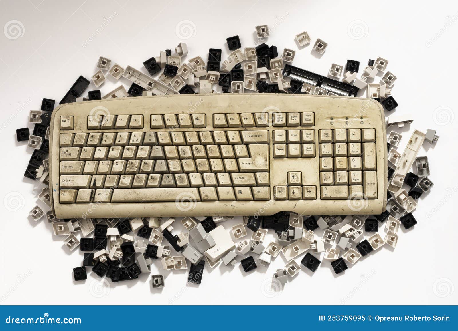 Vintage Desktop Computer Mechanical Keyboard Stock Image - Image of ...