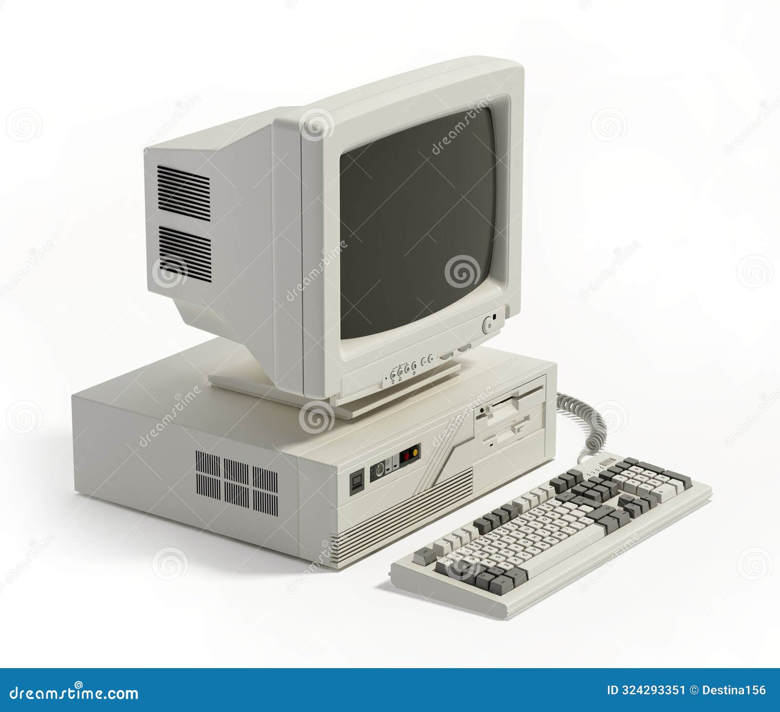 Obsolete PC Desktop So Old That Potatoes Grew On It. Computer Needs An ...