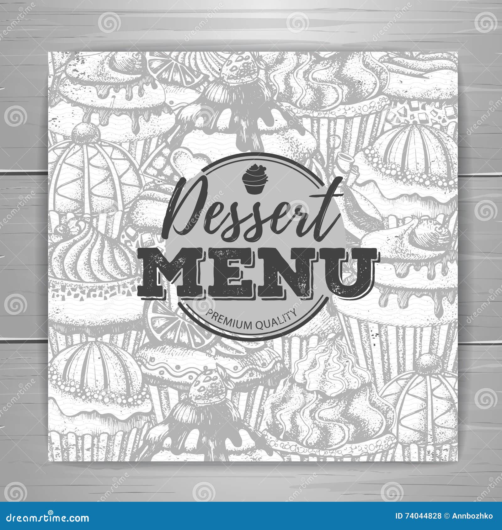 Vintage Dessert Menu Design Background. Sweet Cupcake Stock Vector ...